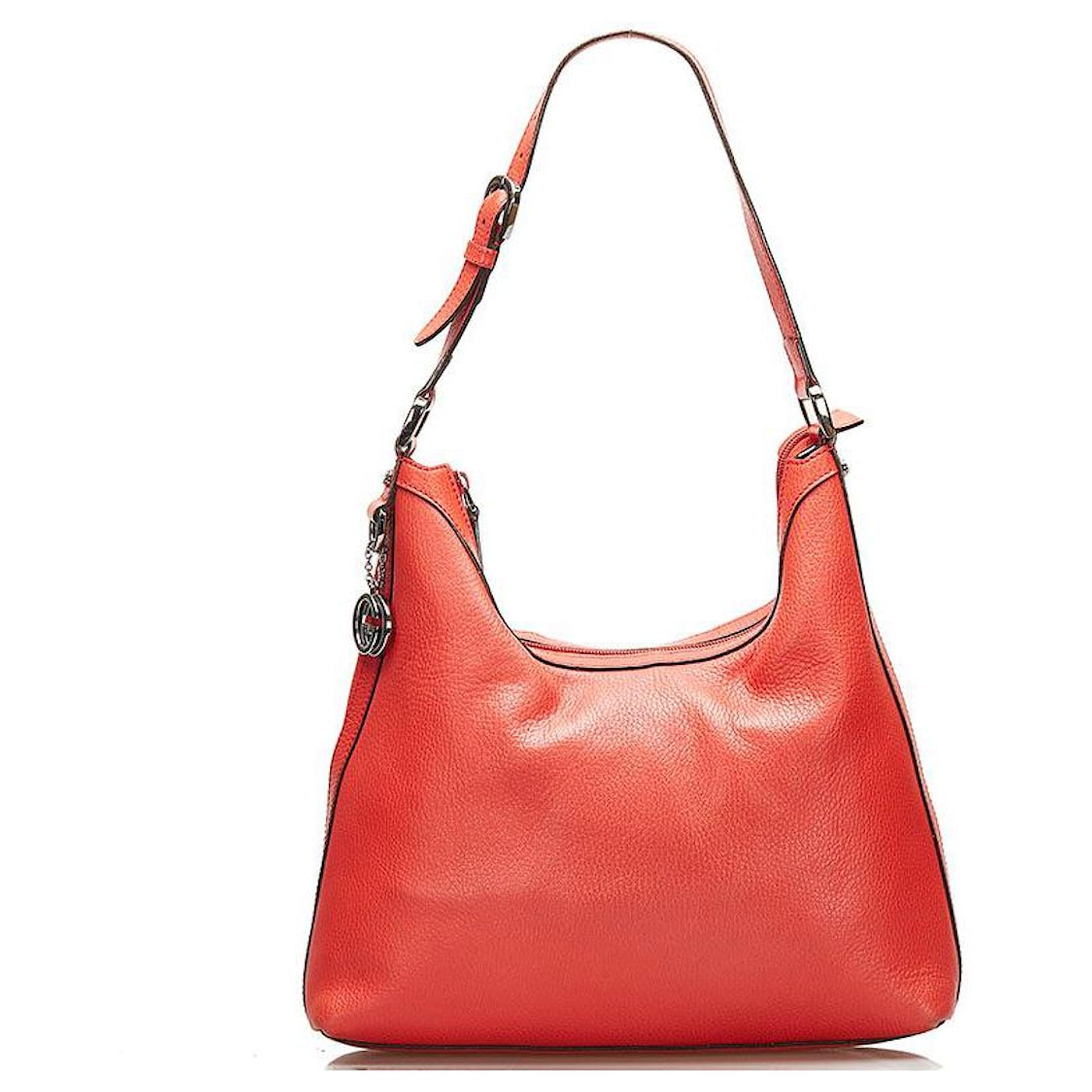 gucci Leather Hobo Bag red Pony-style calfskin ref.748977 - Joli Closet