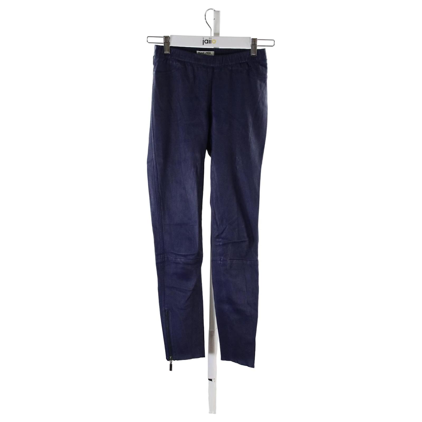 Max & Moi Max & Me Pants 36 Blue Leather ref.751894 - Joli Closet