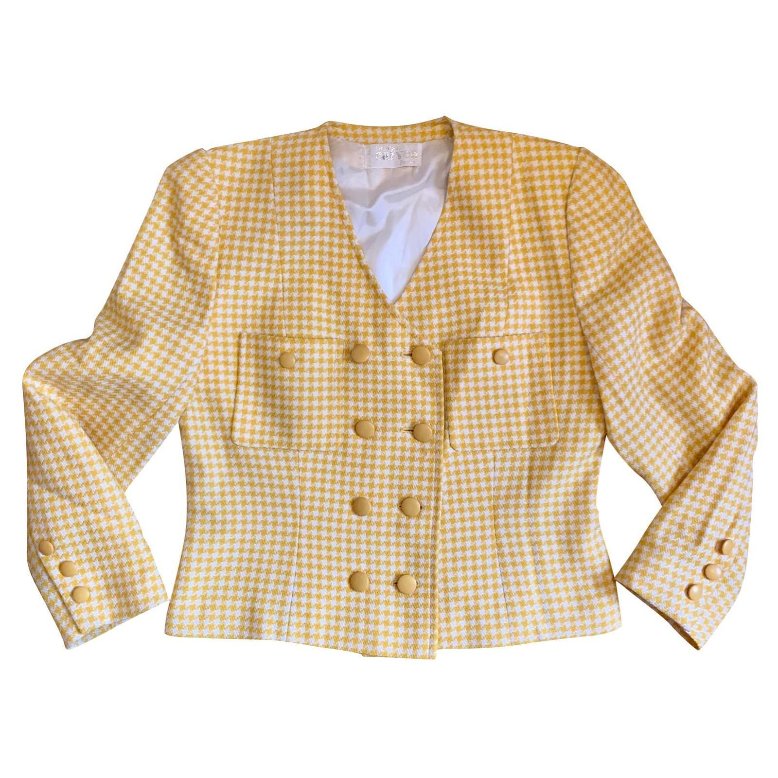 Vintage Carven short jacket Yellow Wool ref.753710 - Joli Closet