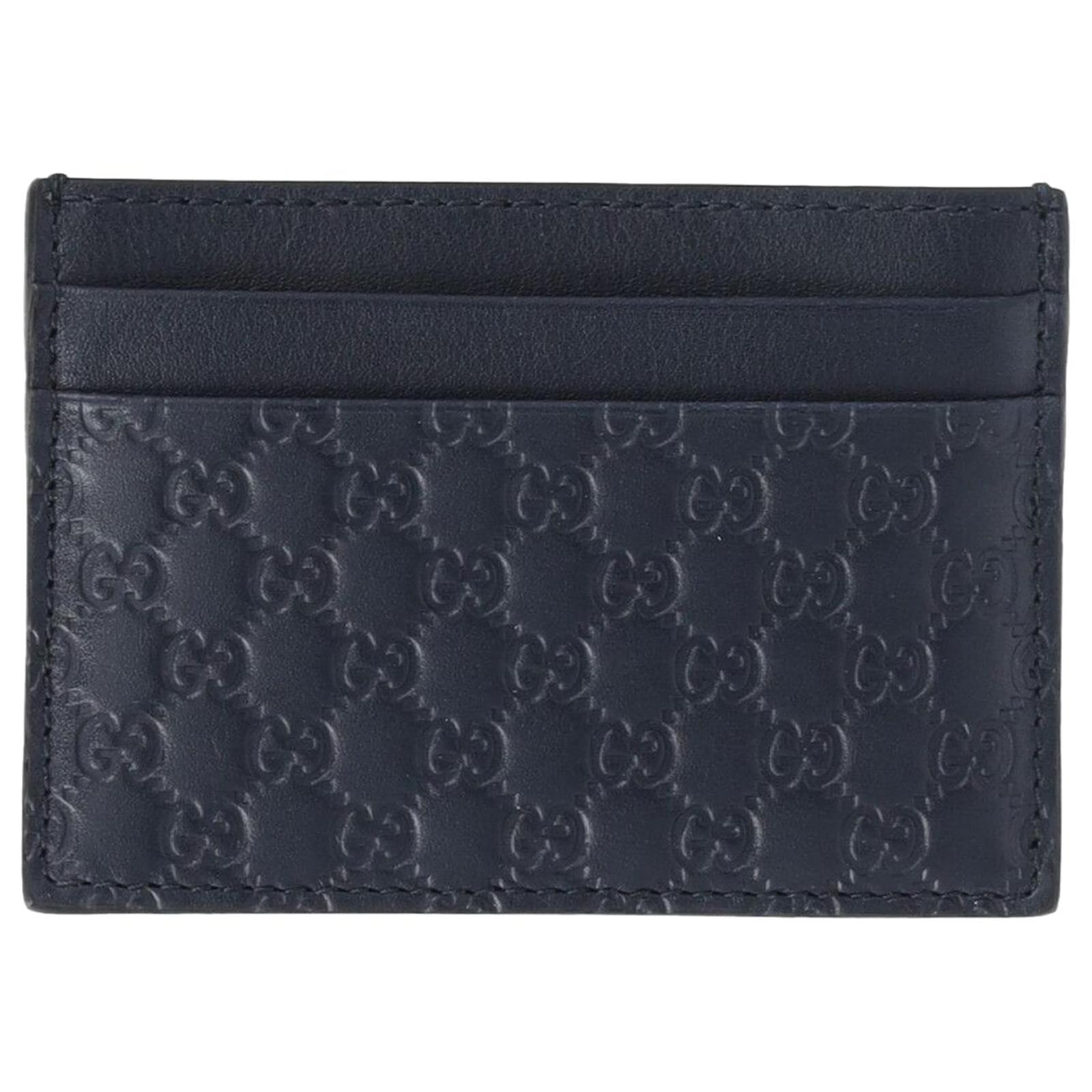 Gucci MicroGuccissima Card Case in Navy Blue Leather ref.753939 - Joli ...