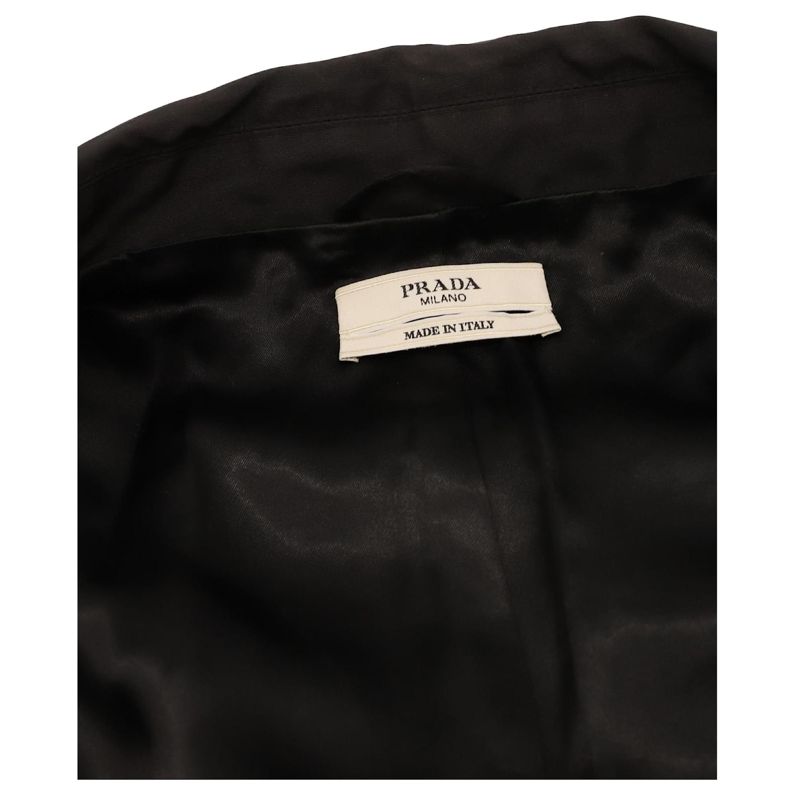 Double Prada Trench Coat in Black Silk ref.JC754114 (Sold) - Joli Closet
