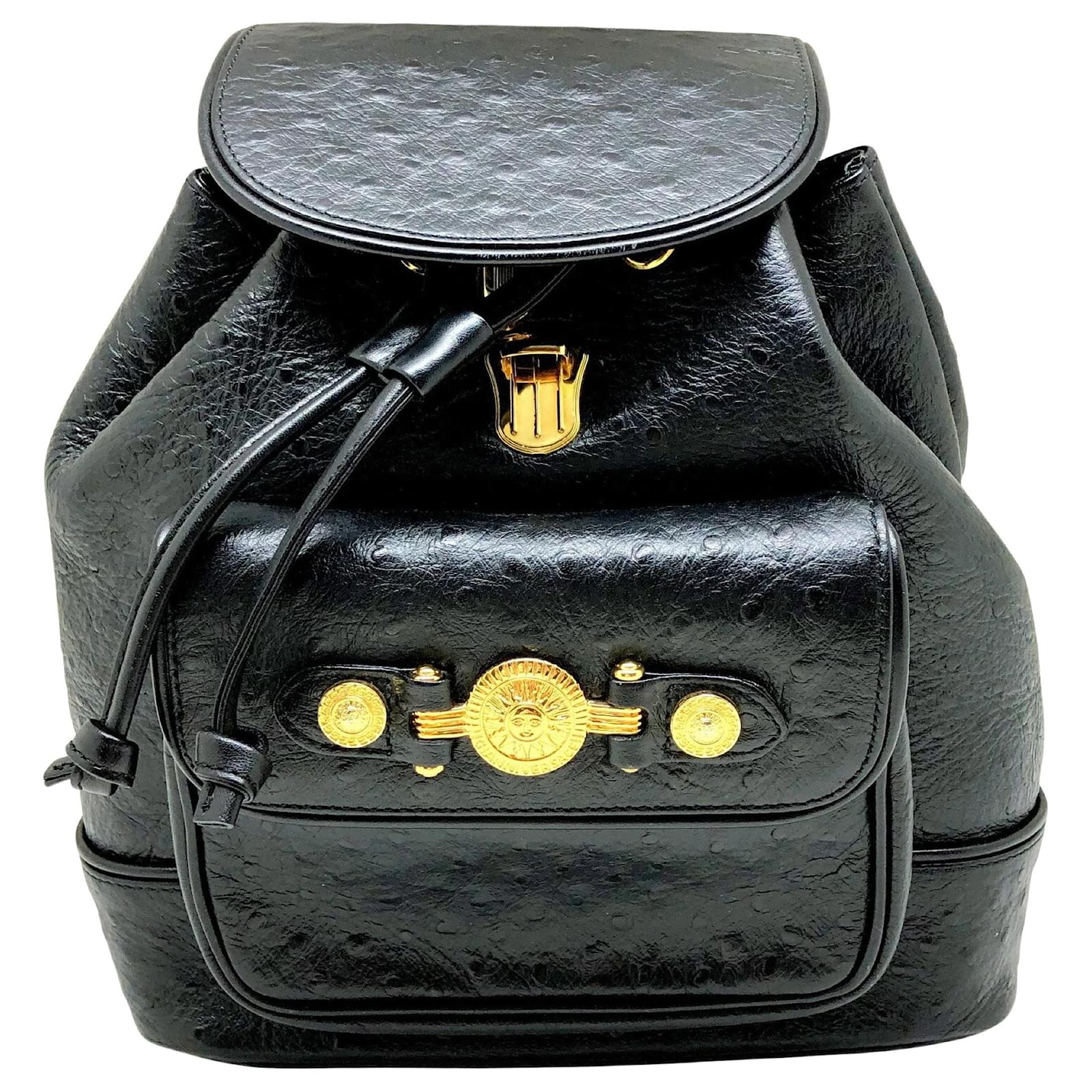 Versace Medusa Black Leather ref.754534 - Joli Closet