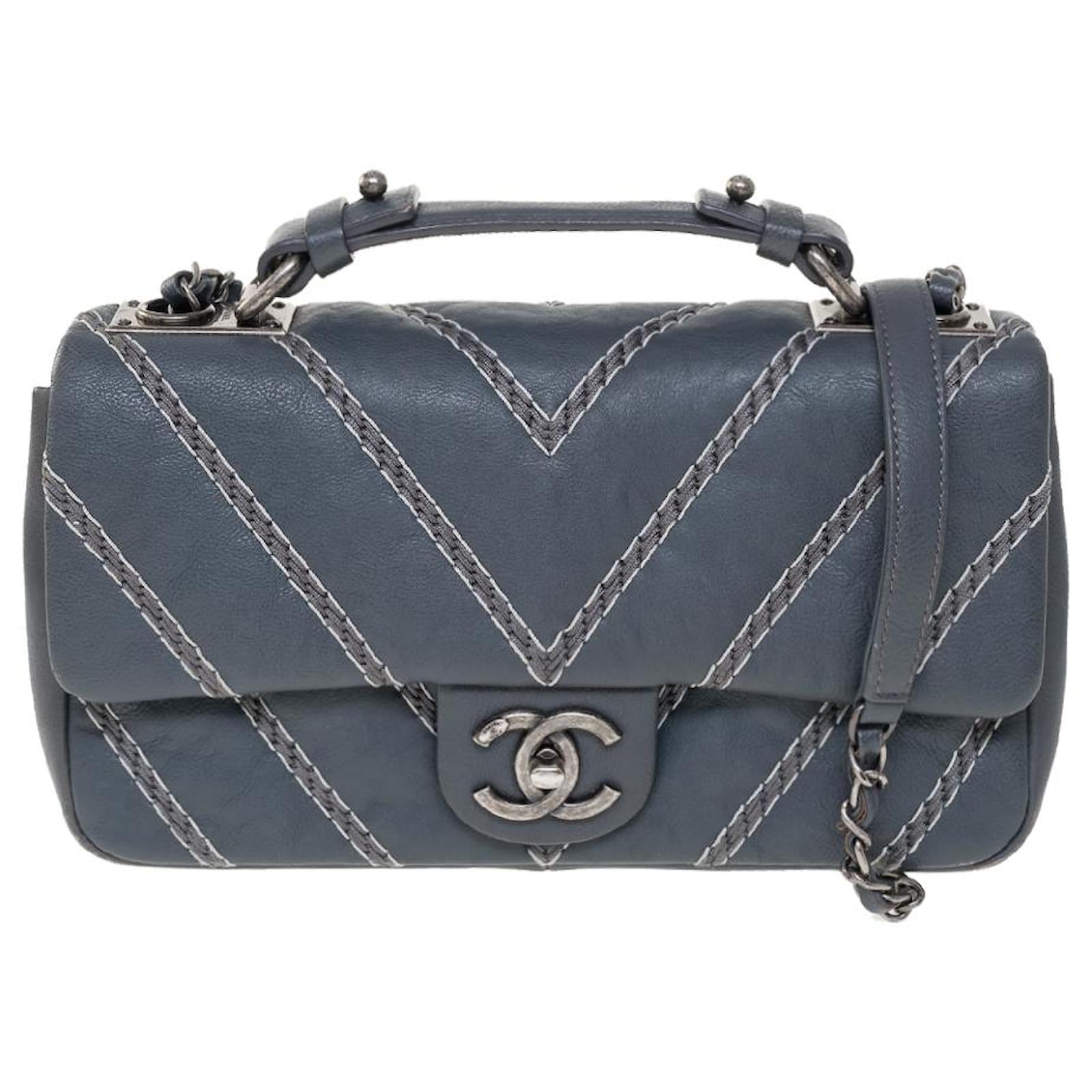 Chanel Timeless Grey Leather ref.755220 - Joli Closet