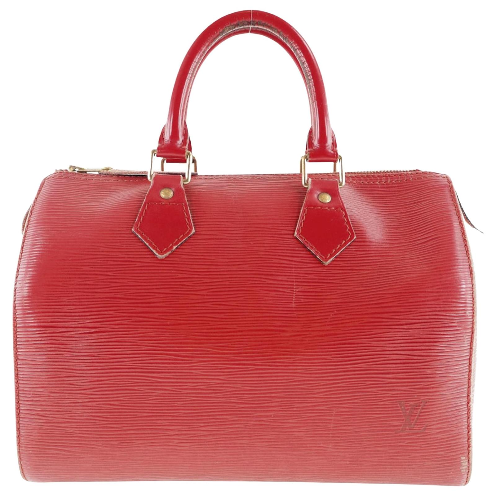 Louis Vuitton Speedy Red Leather ref.755447 - Joli Closet