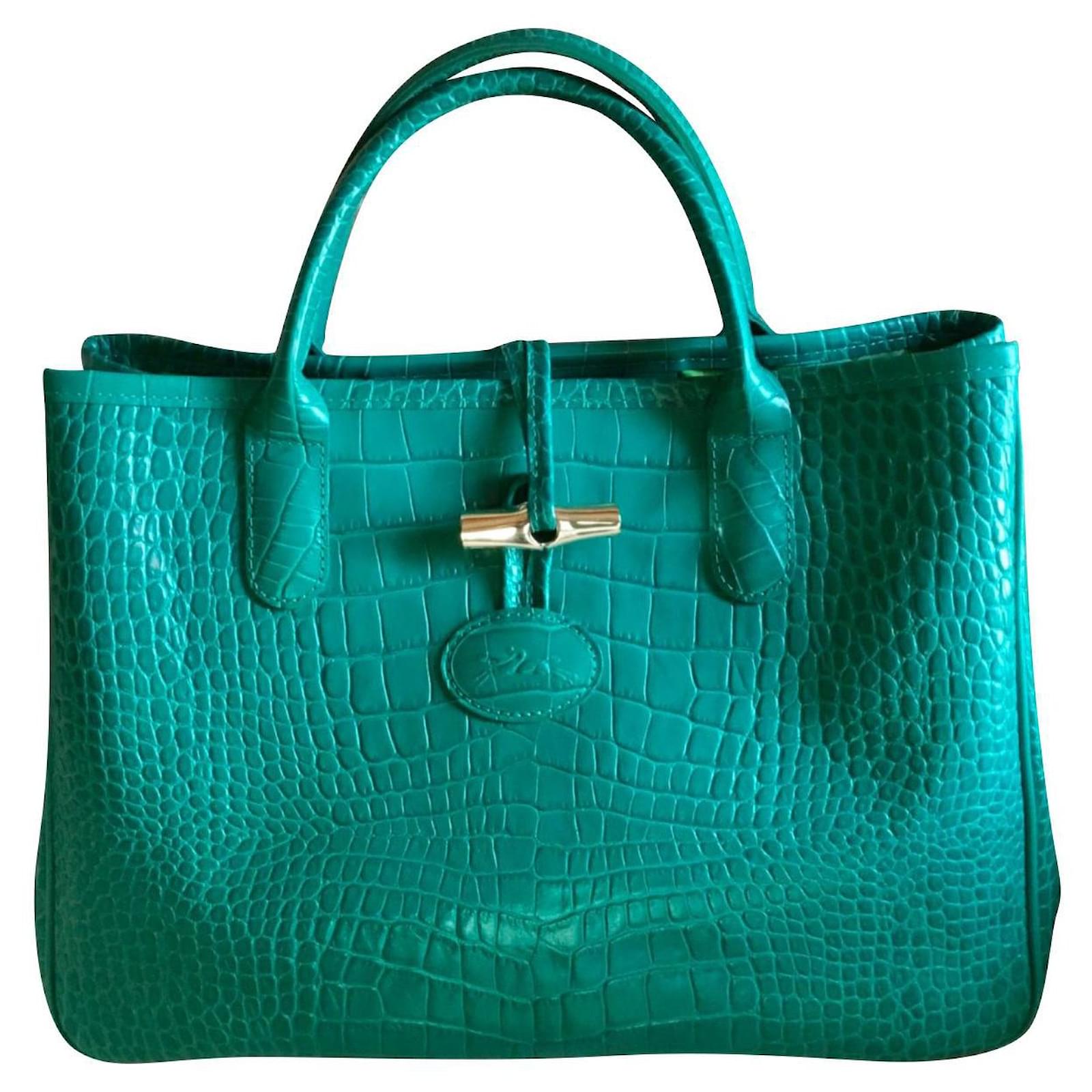Longchamp ROSEAU Cuir Vert clair ref.755587 - Joli Closet