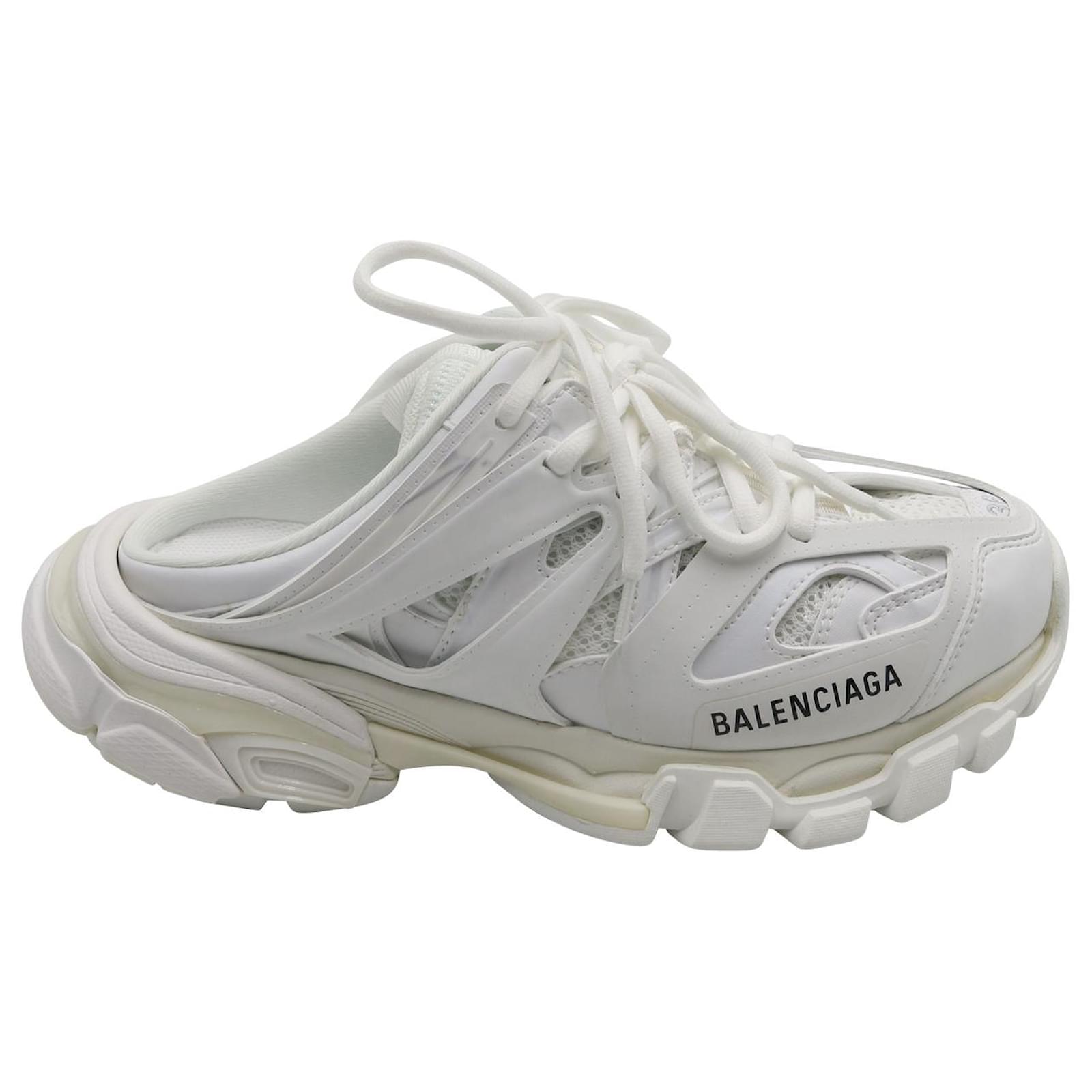 Balenciaga Track Sneaker Mules in White Polyurethane Plastic ref.756016 - Joli Closet