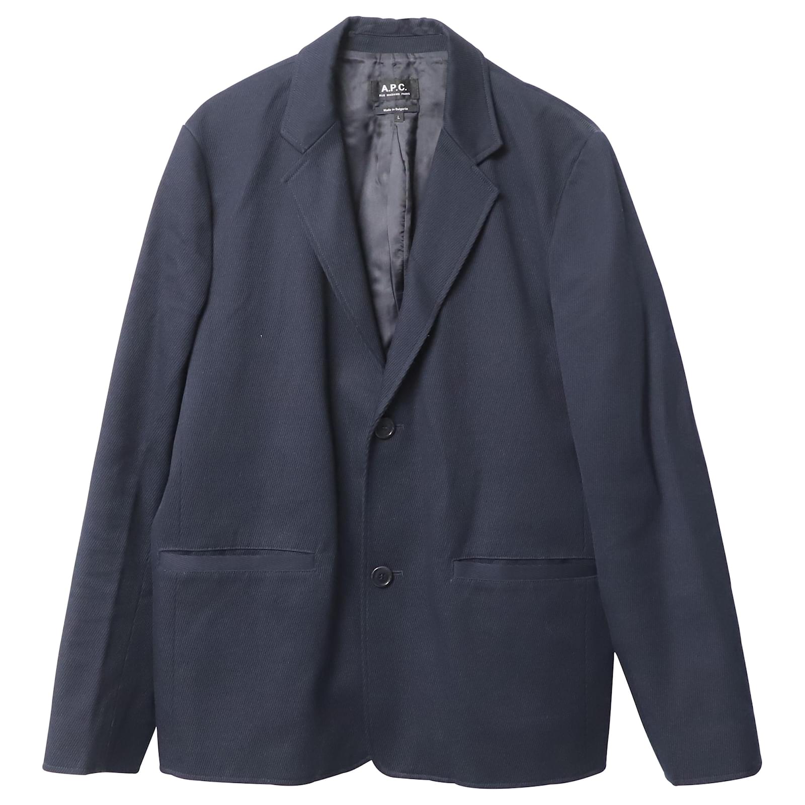 Autre Marque A.P.C. Blazer à simple boutonnage en coton bleu marine ref ...