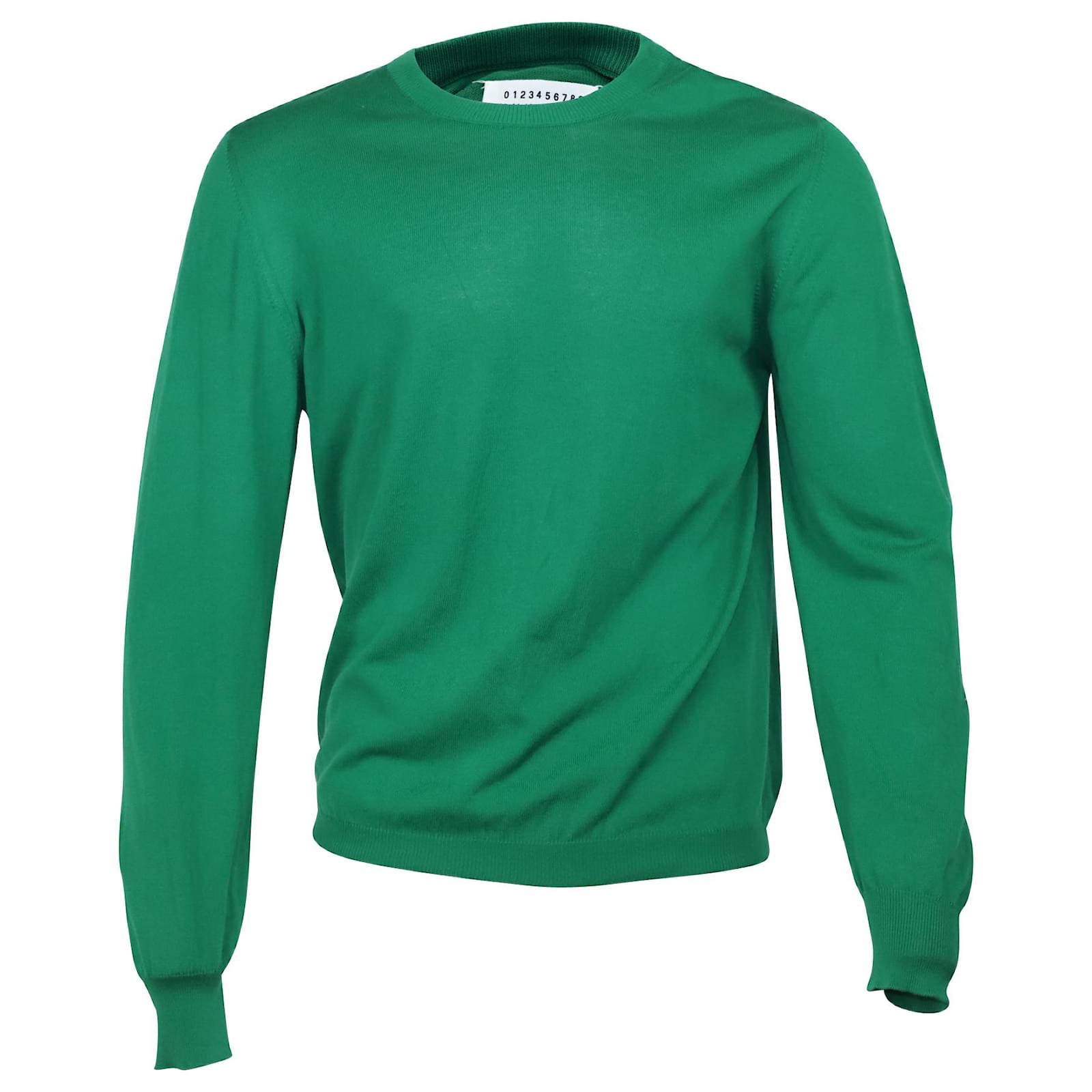 Maison Martin Margiela Pull coudière en coton vert ref.756114 - Joli Closet