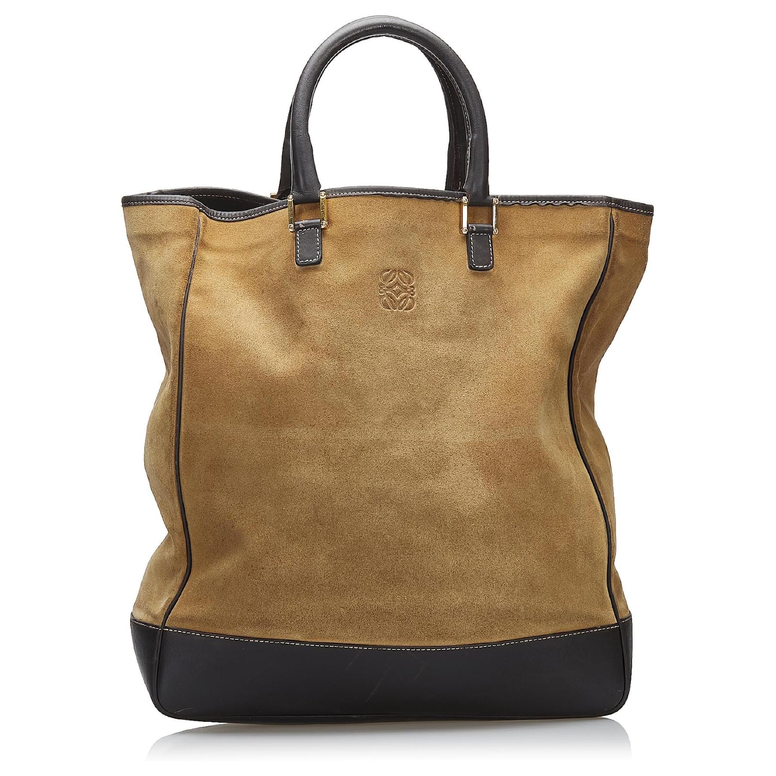 Loewe Brown Suede Tote Bag Leather ref.757717 - Joli Closet