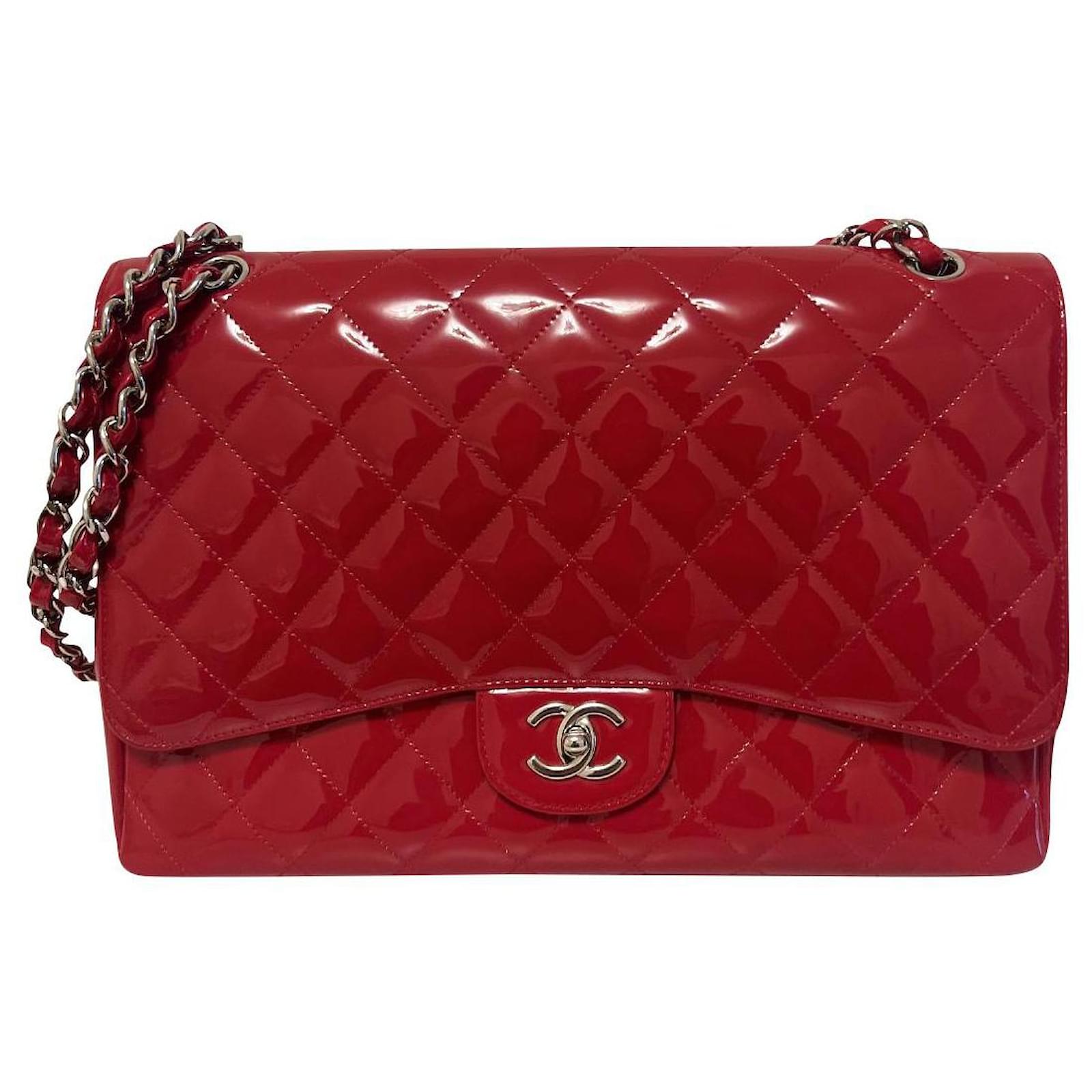 Chanel Maxi Jumbo Timeless Red Patent leather ref.757769 - Joli Closet