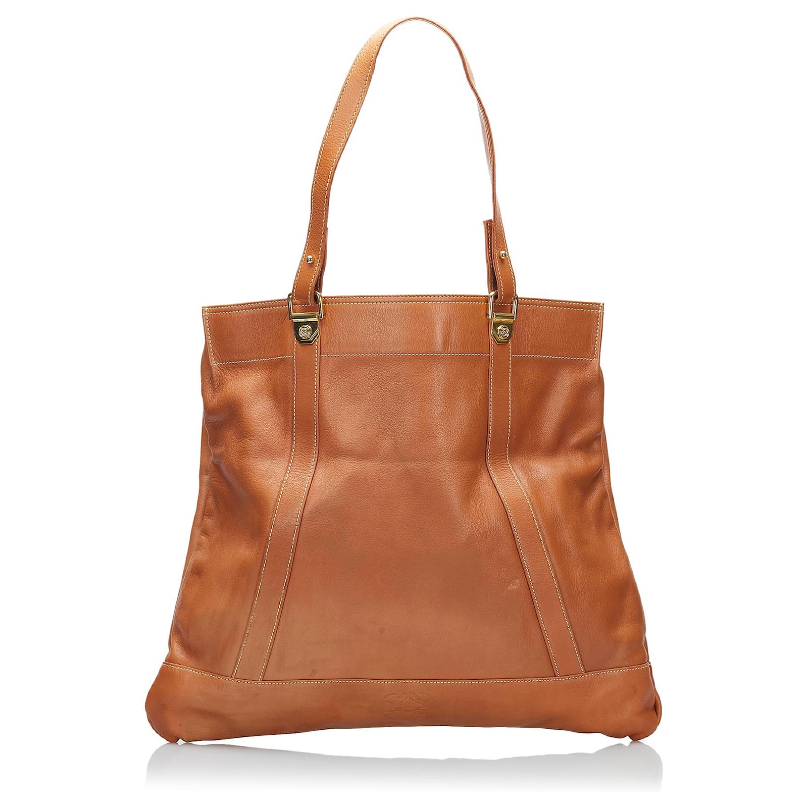 Loewe Brown Leather Tote Bag Pony-style calfskin ref.758930 - Joli Closet