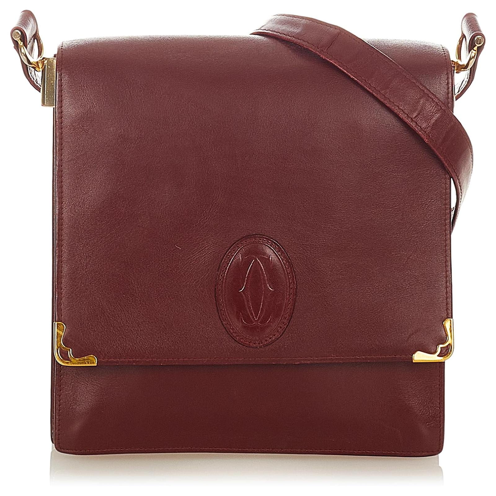 Cartier Red Must De Cartier Leather Crossbody Bag Dark red Pony-style ...