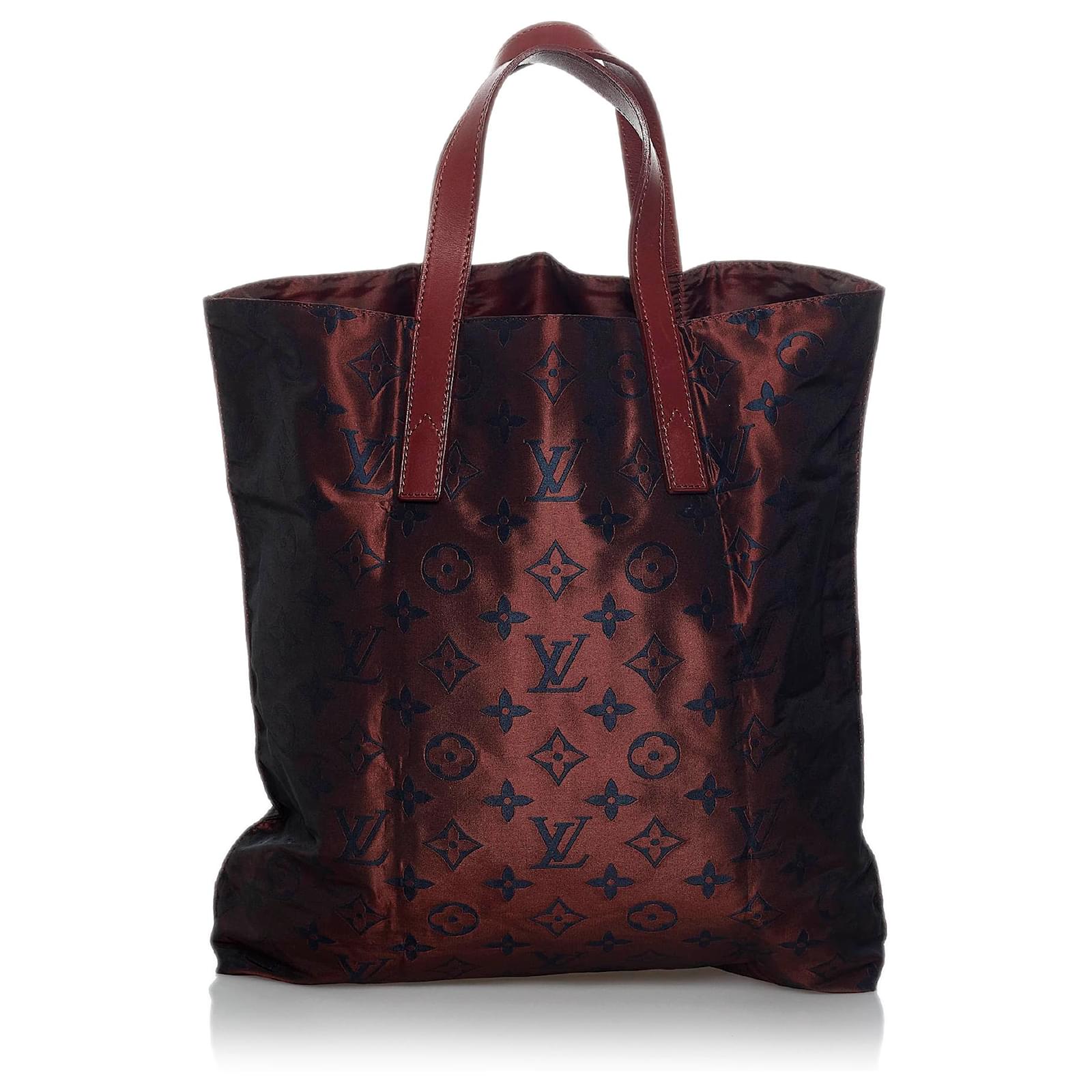 Louis Vuitton Red Monogram Cabas Escapade Dark red Nylon Cloth ref ...