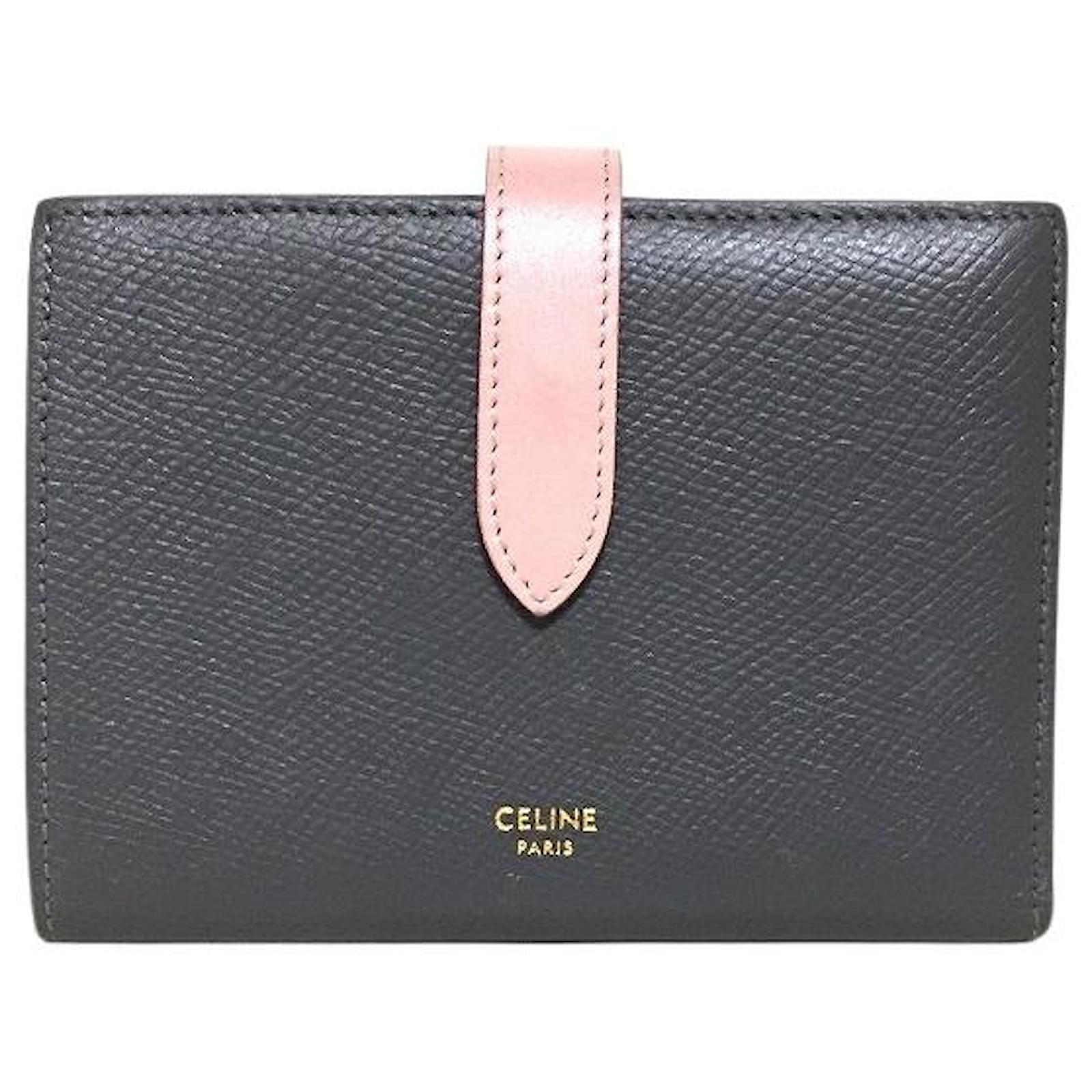 Céline Portefeuille à bandoulière moyenne Celine Cuir Gris ref.761300 - Joli Closet