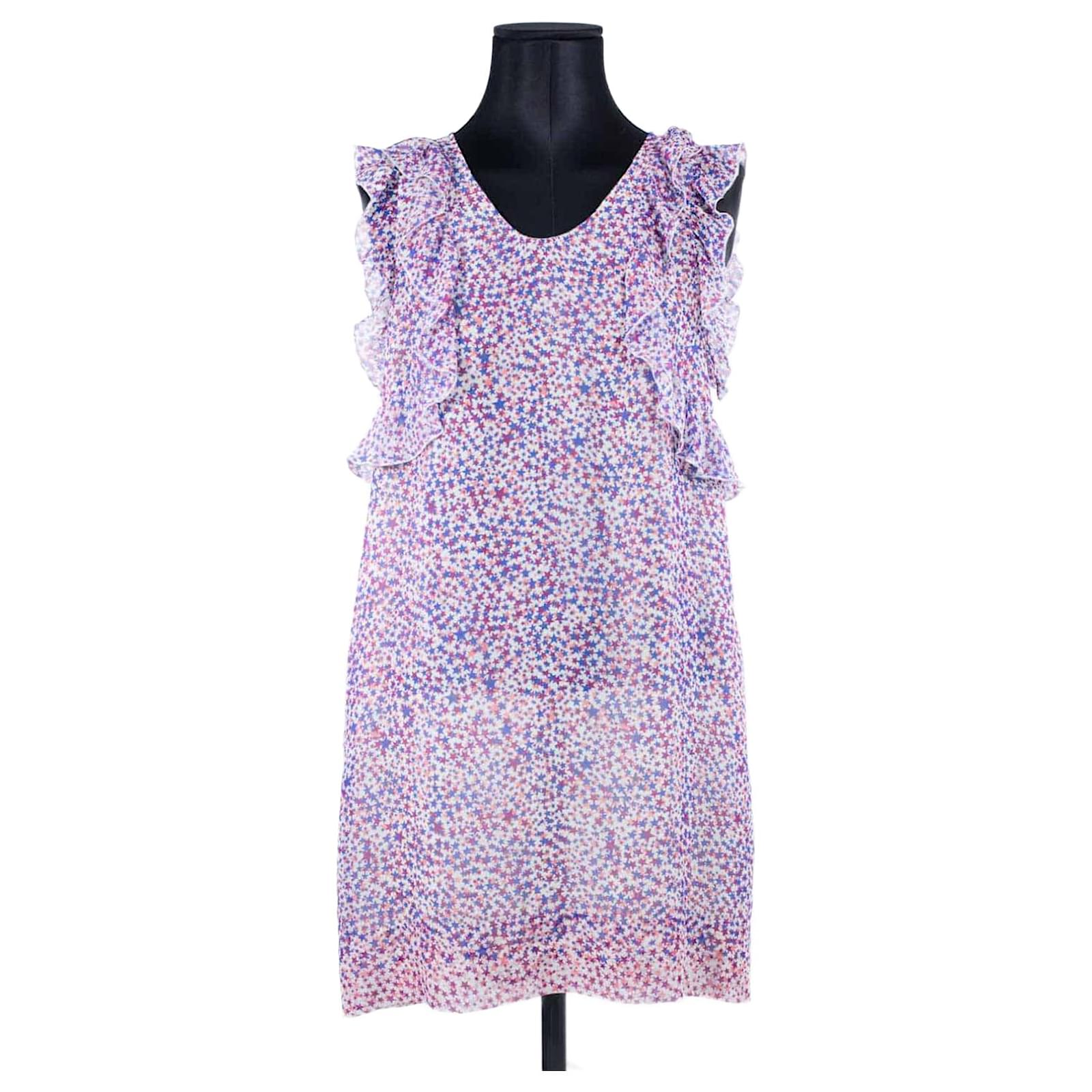 Pablo De Gerard Darel Short Printed Dress Pablo 38 Pink ref.762096 ...