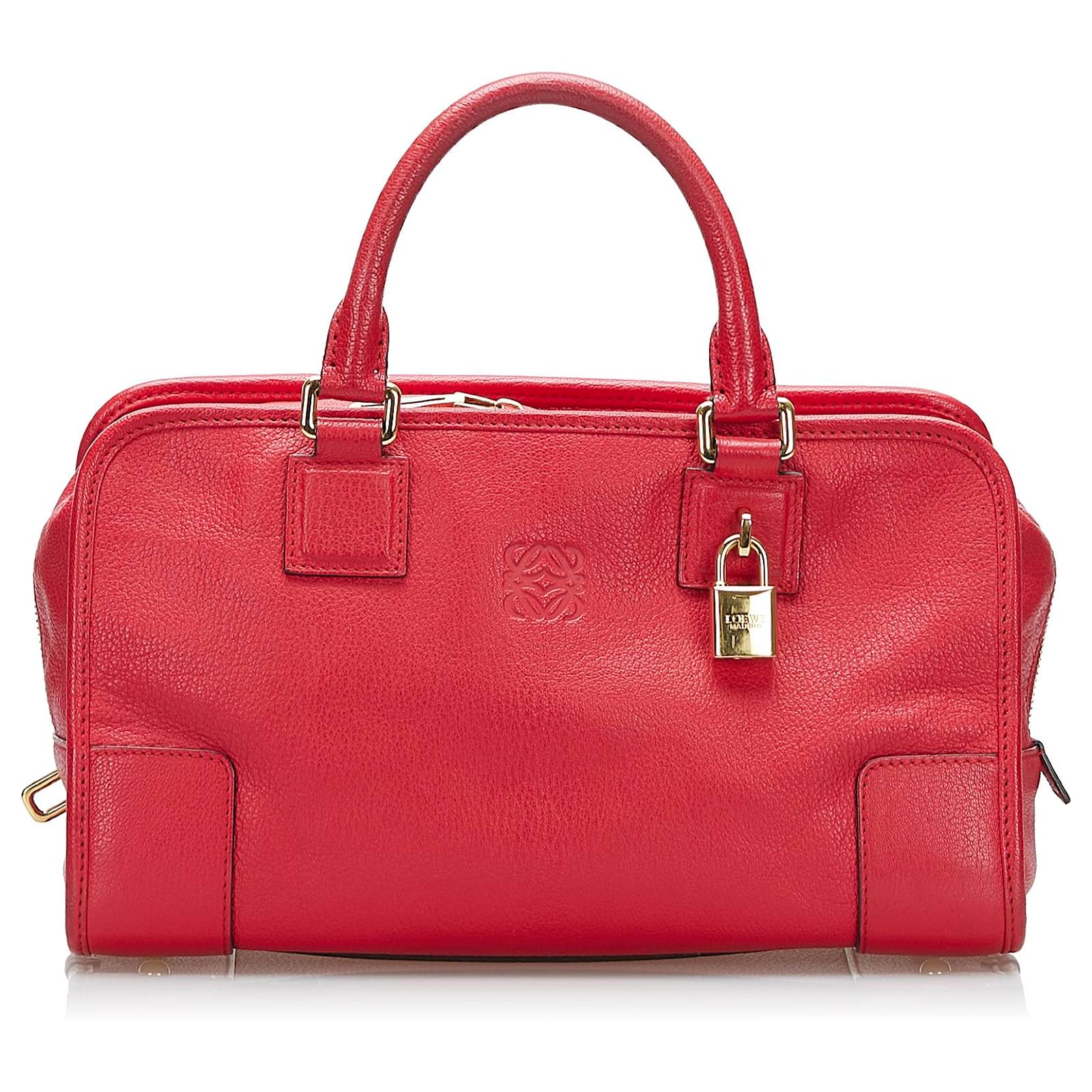 Loewe Red Amazona 28 Leather Pony-style calfskin ref.762615 - Joli Closet