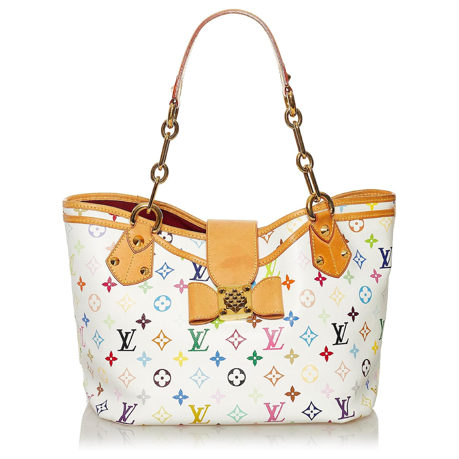 Louis Vuitton White Monogram Multicolore Annie GM Cloth ref.762630 ...