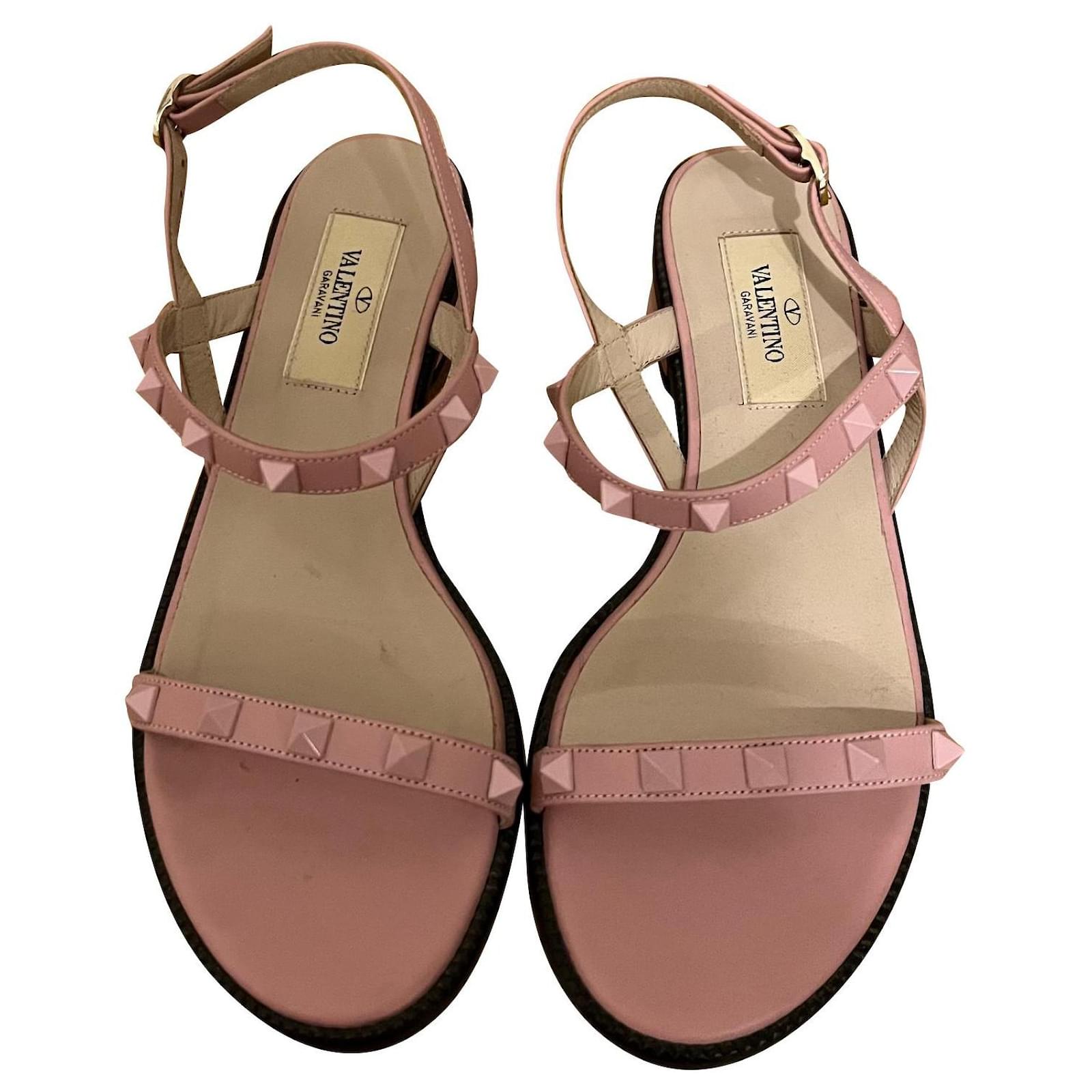 Valentino Sandals Pink Leather ref.763915 - Joli Closet