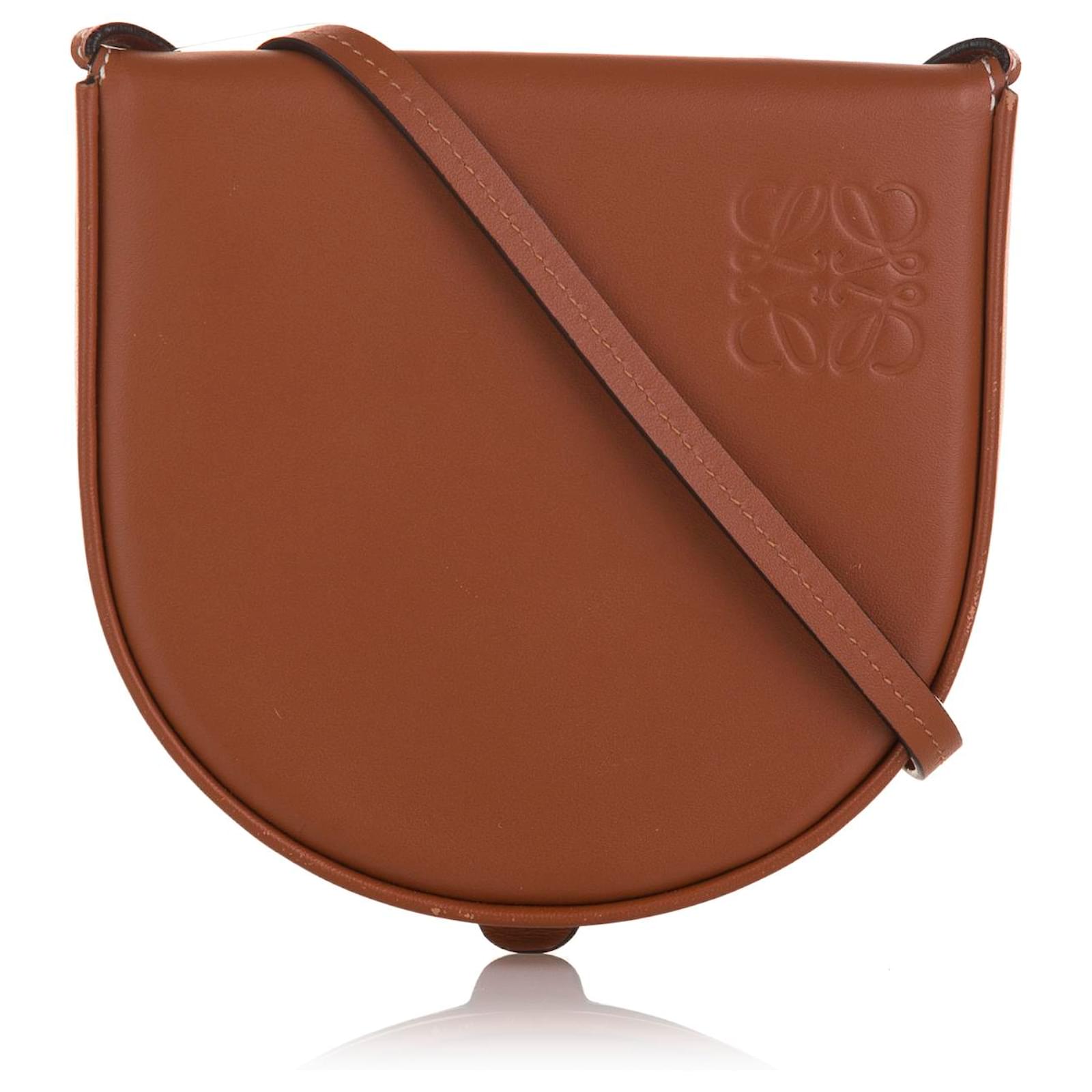 Loewe Brown Small Heel Pouch Leather Pony-style calfskin ref.764040 ...