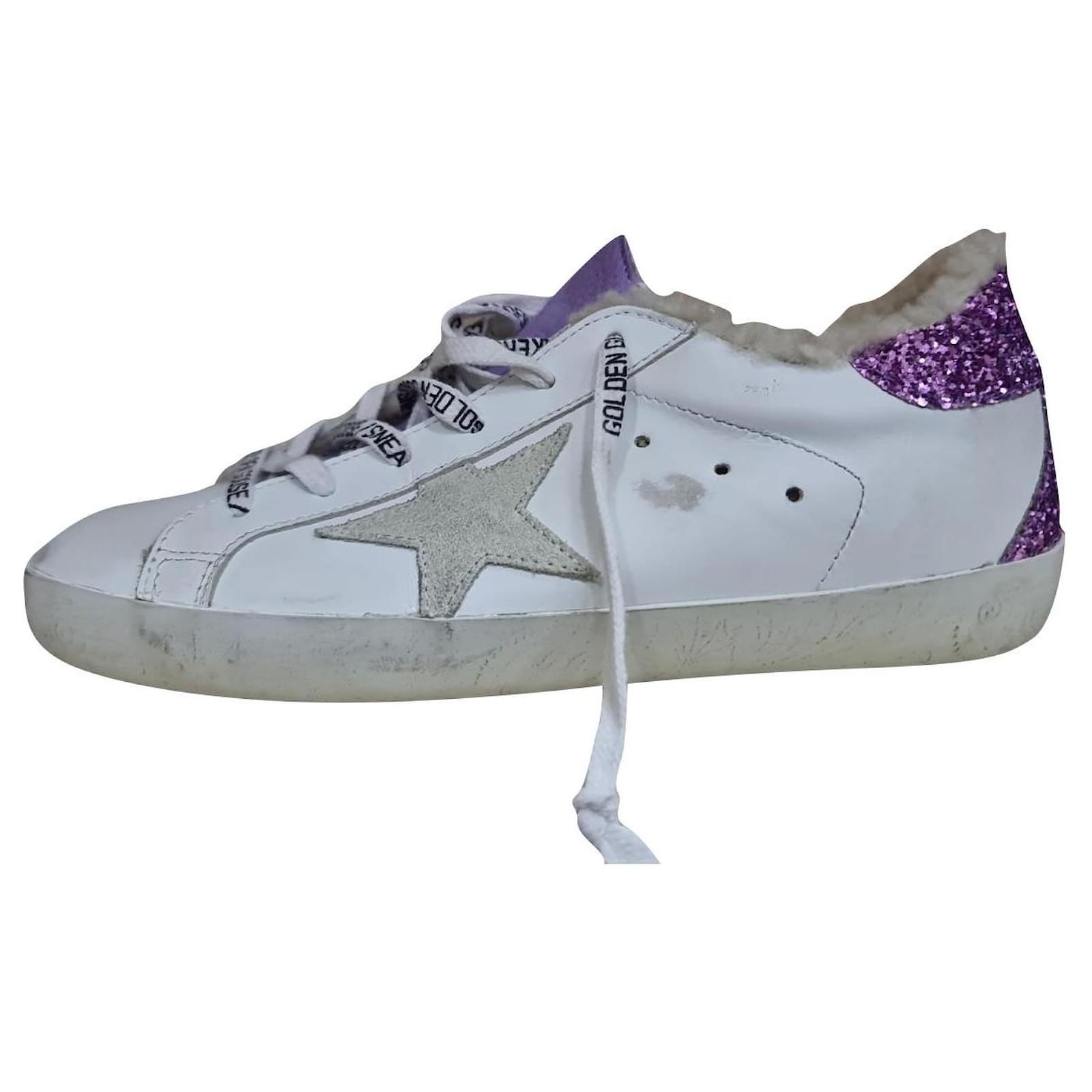 Golden Goose WHITE SHEEPSKIN SUPERSTAR SNEAKERS Leather ref.764667 ...