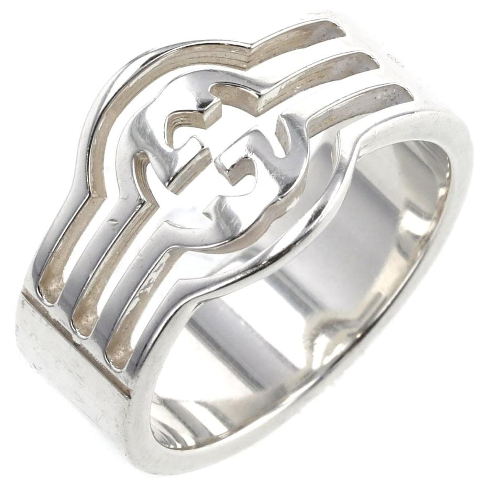 Gucci Cutout Interlocking G Silver Ring Silvery ref.766054 - Joli Closet