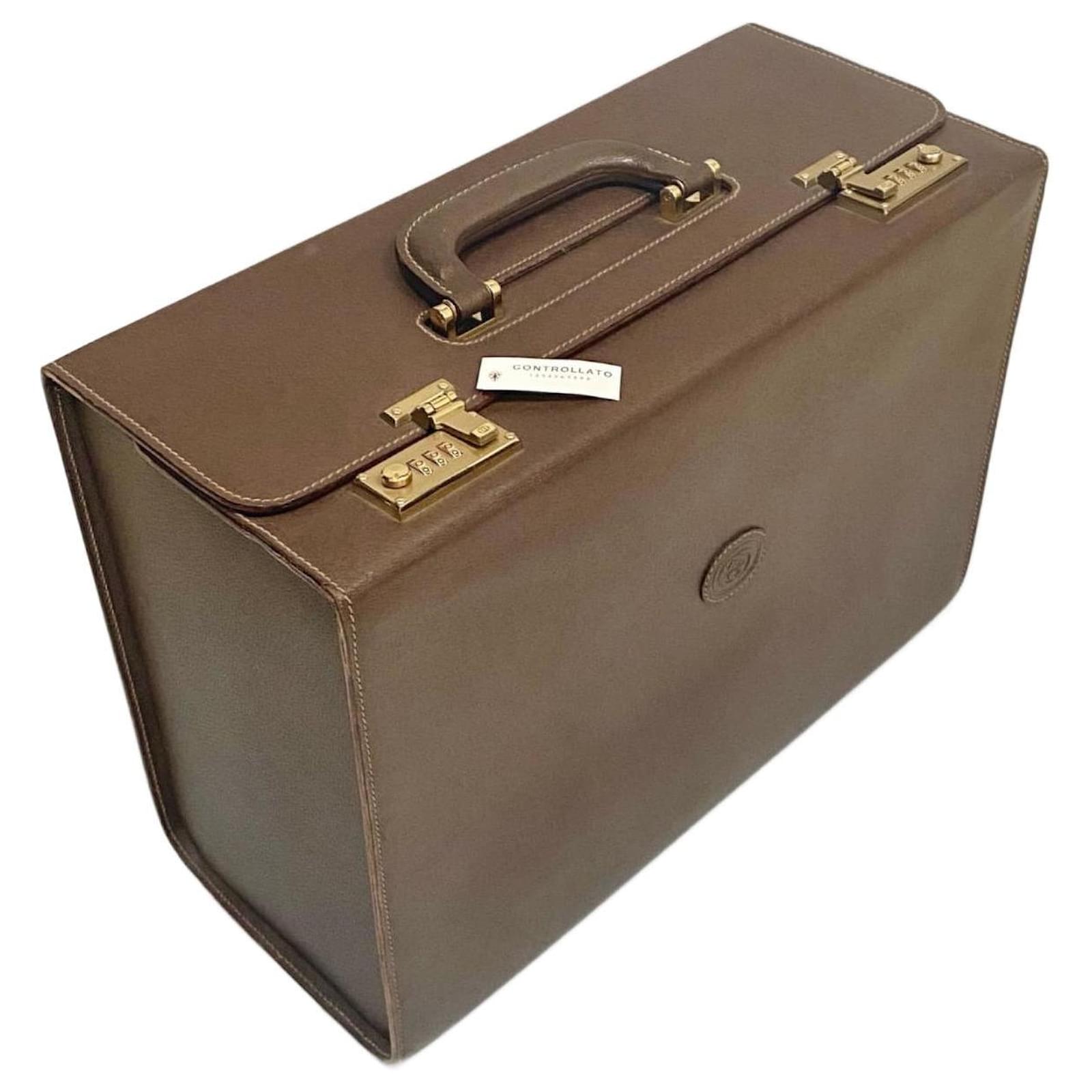 Gucci pilot work bag 48H vintage Brown Leather ref.766761 - Joli Closet