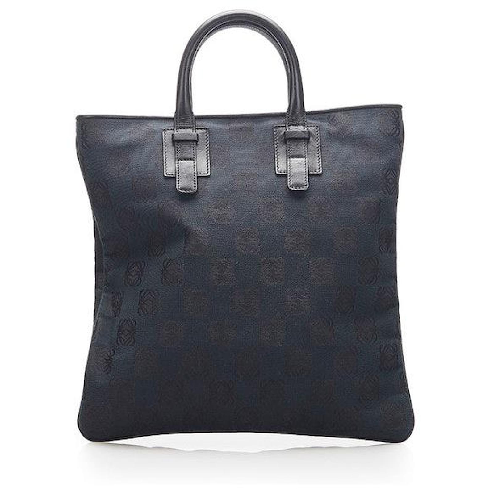 Sac à main en toile Loewe Anagram Noir ref.767249 - Joli Closet