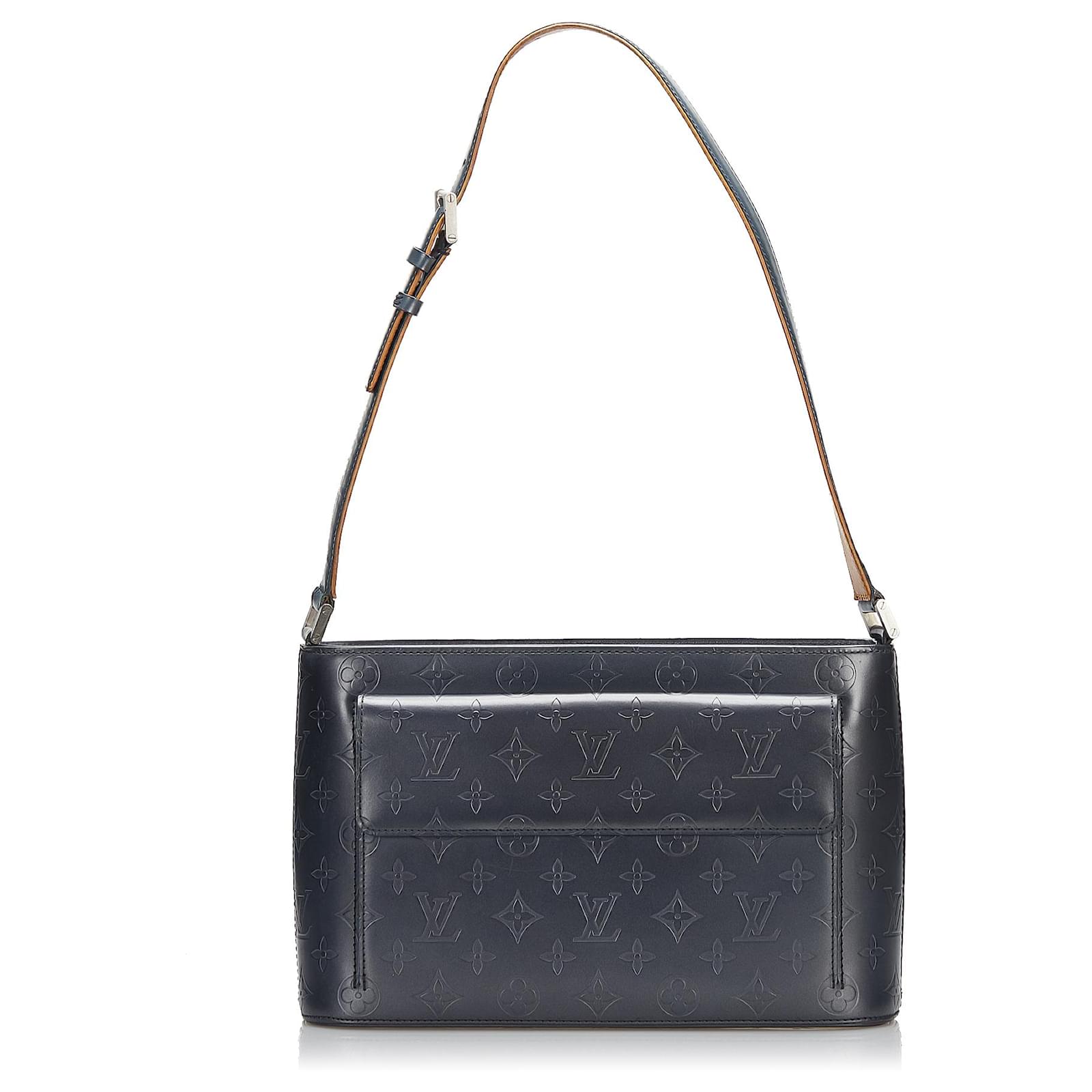 Louis Vuitton Blue Monogram Mat Alston Leather Pony-style calfskin ref ...