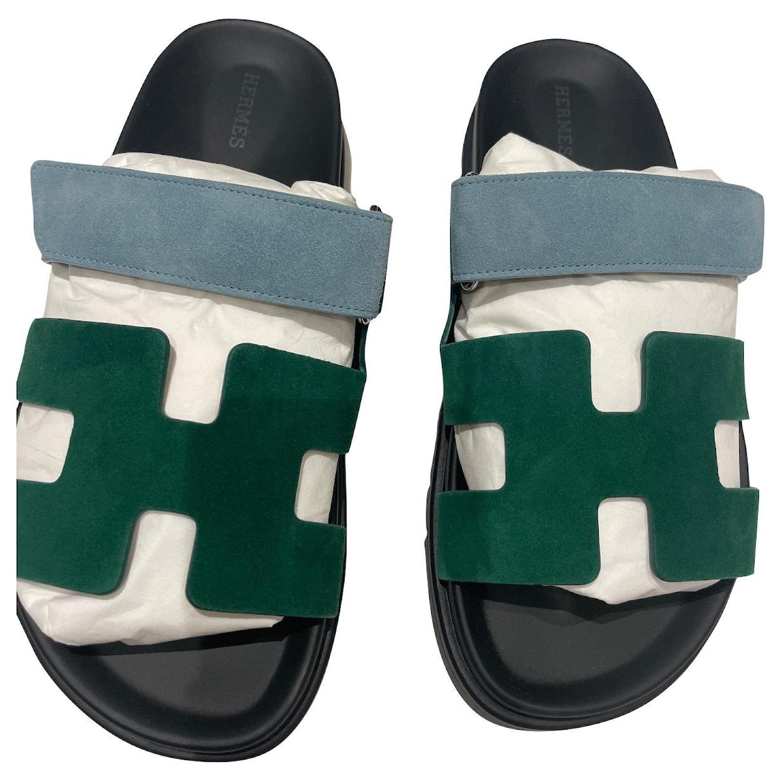 Hermès Sandals Light blue Deerskin ref.767916 - Joli Closet