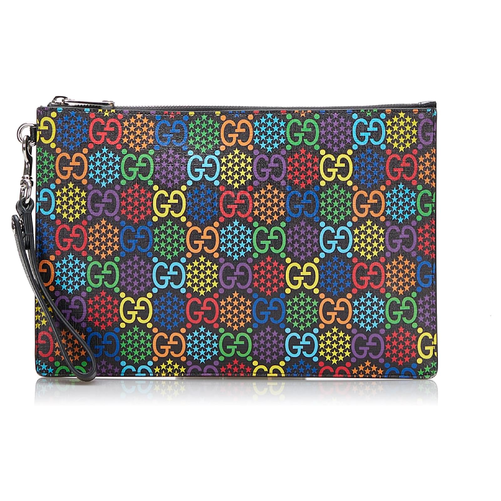 Gucci Multi GG Supreme Psychedelic Zip Clutch Multiple colors Cloth ...