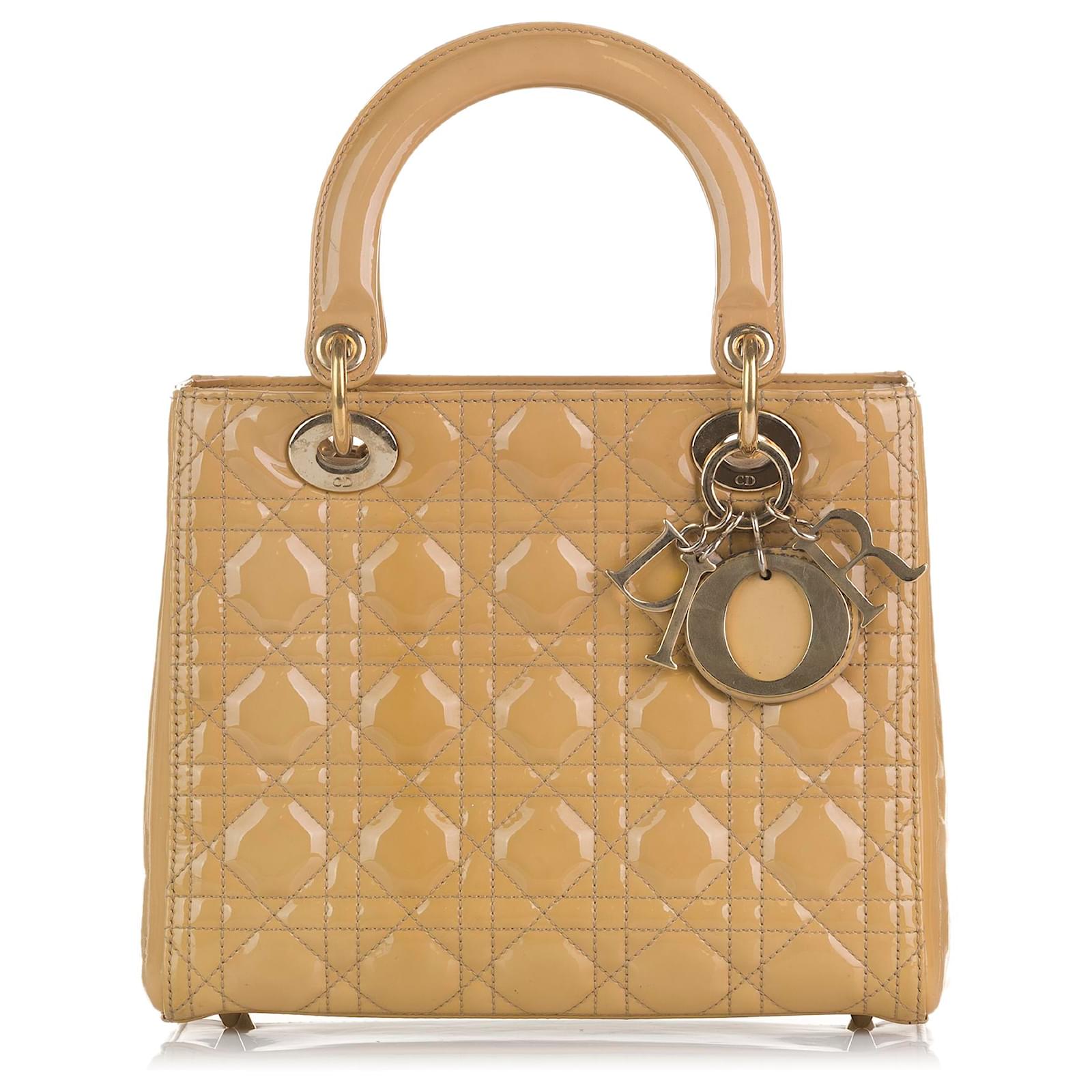 Dior Brown Cannage Lady Dior Leather Patent leather ref.769919 - Joli ...