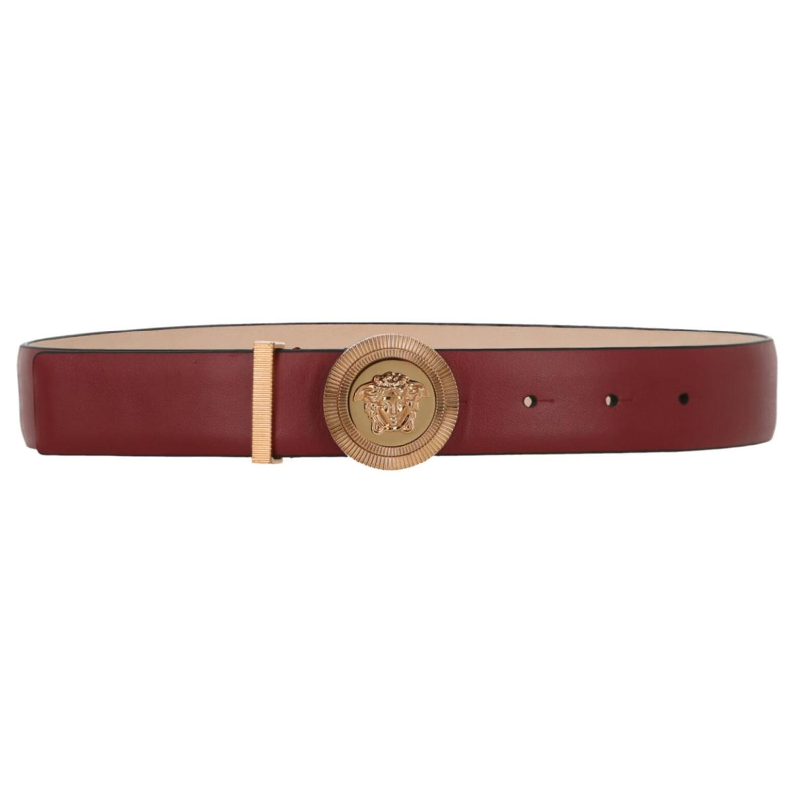 Versace La Medusa Leather Belt Red ref.770350 - Joli Closet