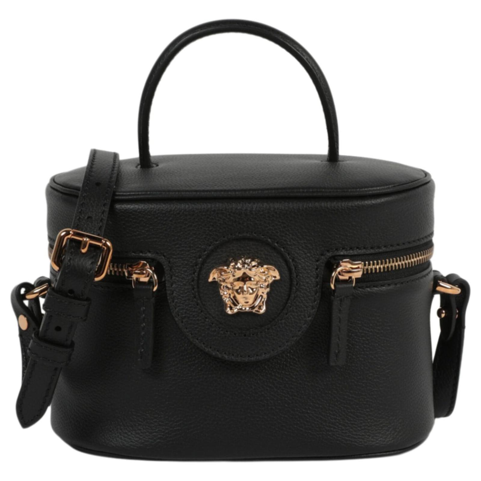 Versace La Medusa Vanity Bag Black Leather ref.770391 - Joli Closet