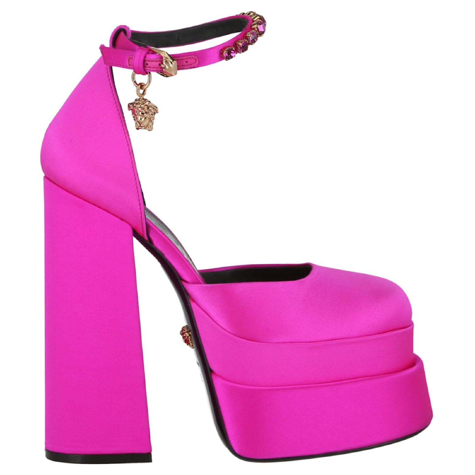 Versace Medusa Aevitas Platform Pumps Pink Viscose Cellulose fibre ref ...