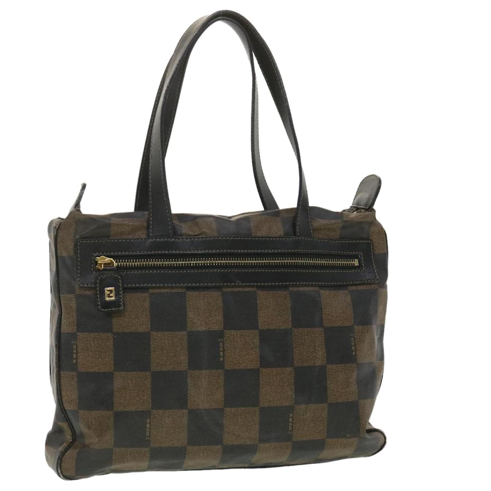Pequin FENDI Pecan Canvas Tote Bag Brown Auth tb402 ref.771725 - Joli ...
