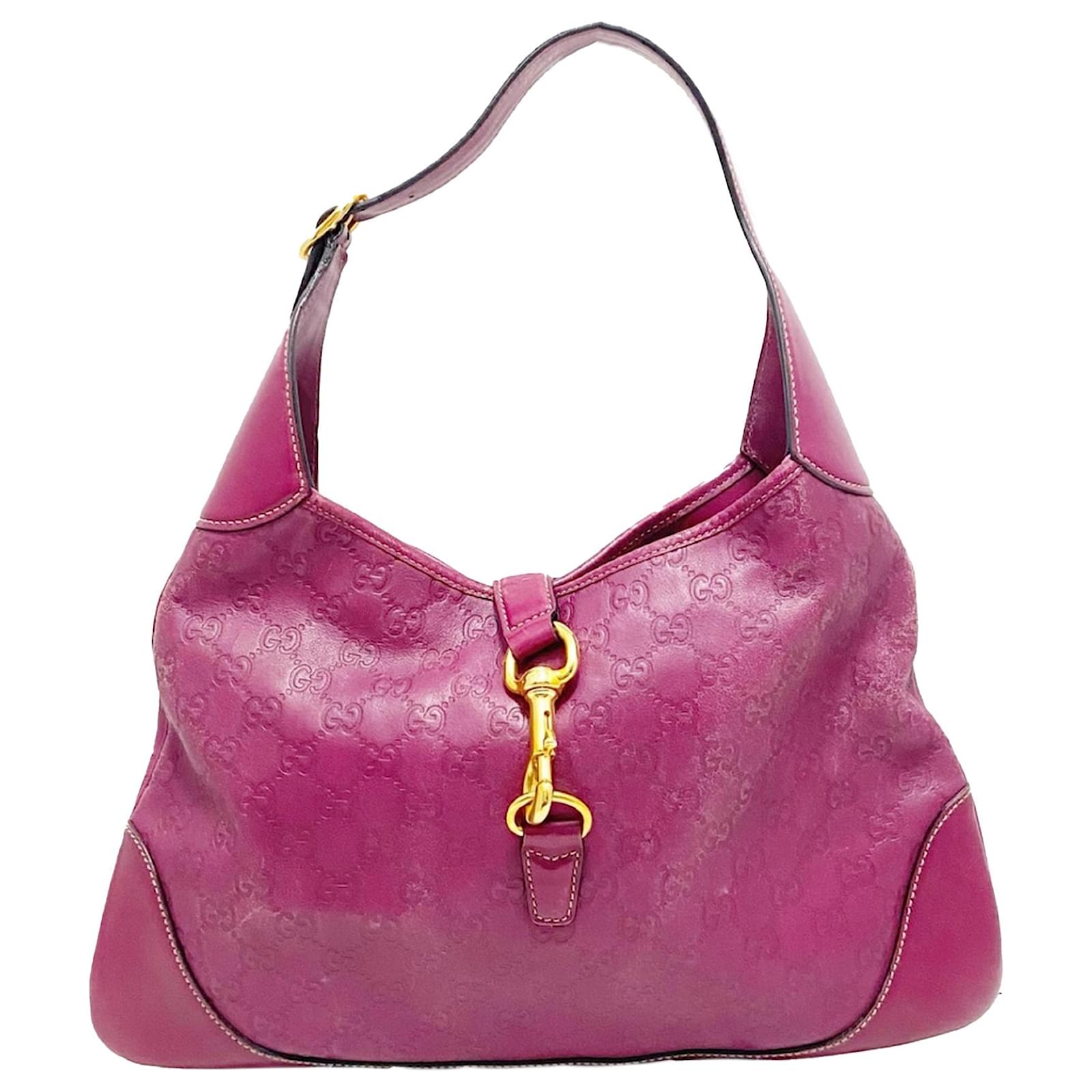 Gucci Pink Guccissima Jackie O Bouvier Leather Pony-style calfskin ref ...
