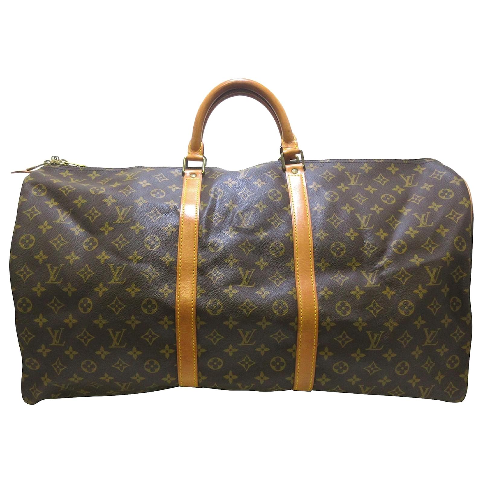 Louis Vuitton Brown Monogram Keepall 60 Cloth ref.777116 - Joli Closet