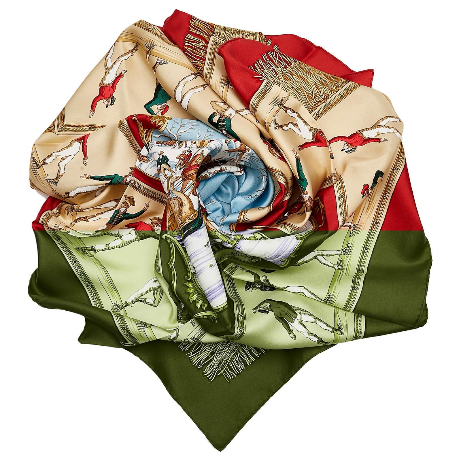 Hermès Foulard en soie Hermes Multi Les Plaisirs du Froid Tissu ...