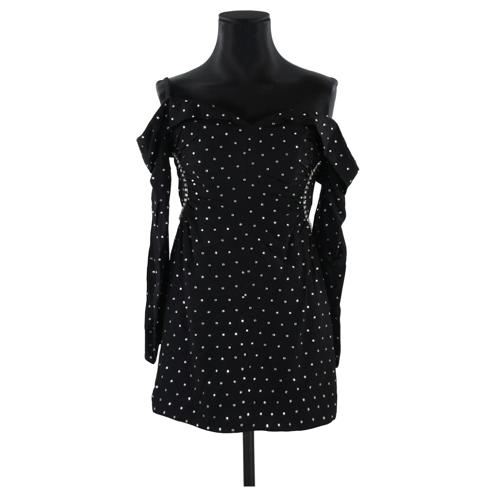 Self portrait Selbstportraitkleid 36 Schwarz Viskose ref.779284 - Joli ...