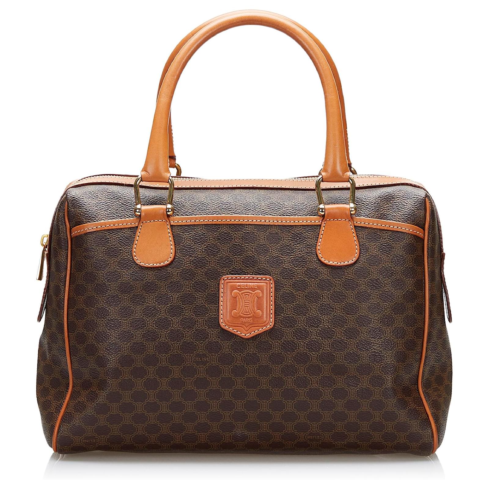 Céline Celine Brown Macadam Boston Bag Cloth Cloth ref.780248 - Joli Closet