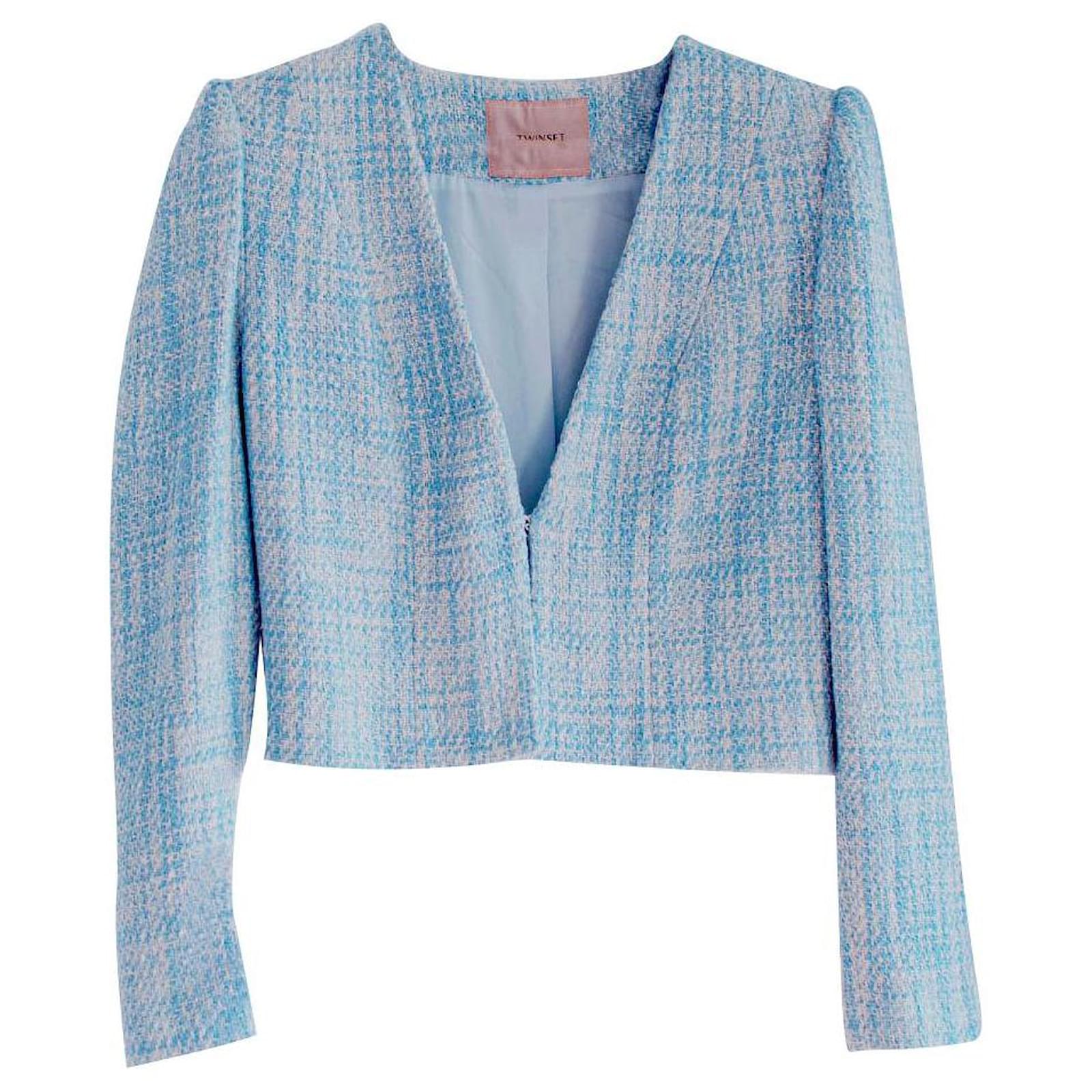 Twin Set tweed Light blue Cotton ref.780969 - Joli Closet