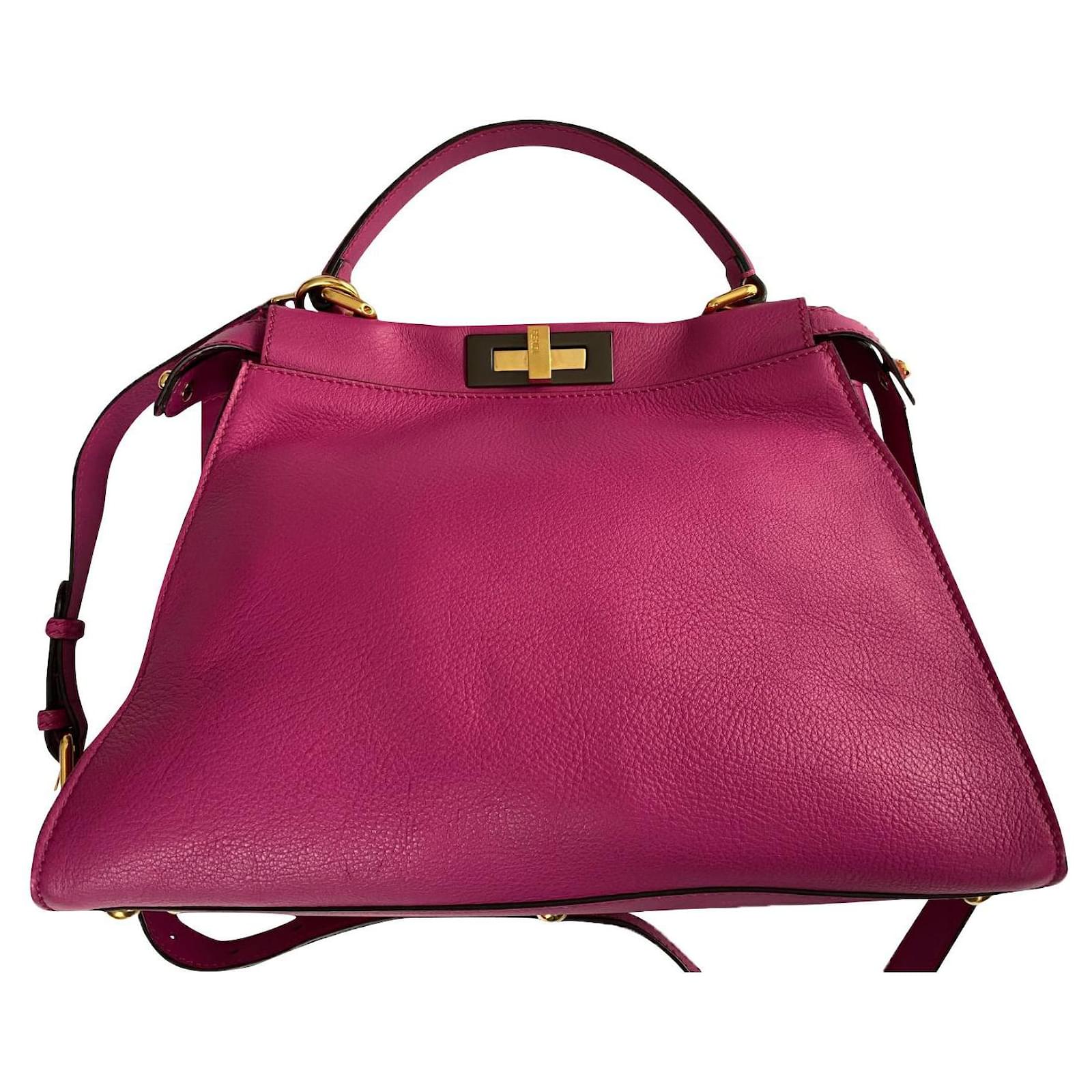 Fendi peekaboo bag Fuschia Leather ref.781266 - Joli Closet
