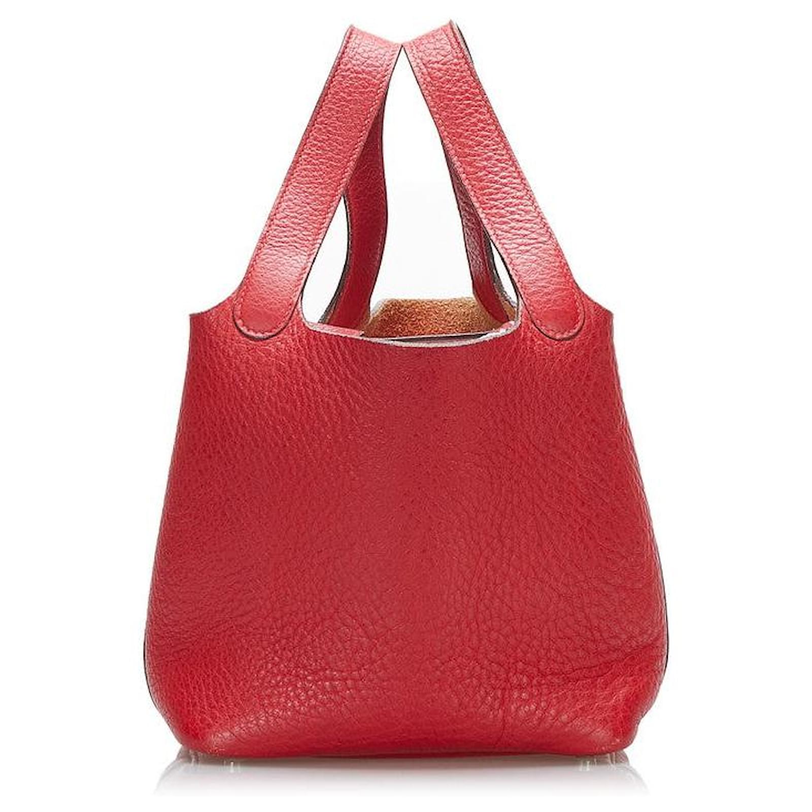 Hermès Clemence Picotin Lock 26 Red Pony-style calfskin ref.782379 ...