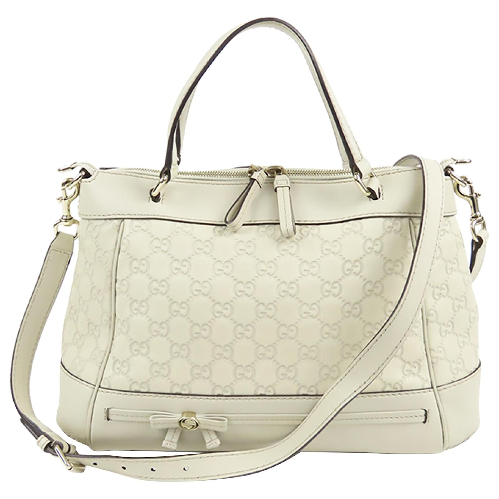 Gucci Blanc Guccissima Mayfair Cuir Veau façon poulain ref.784203 ...