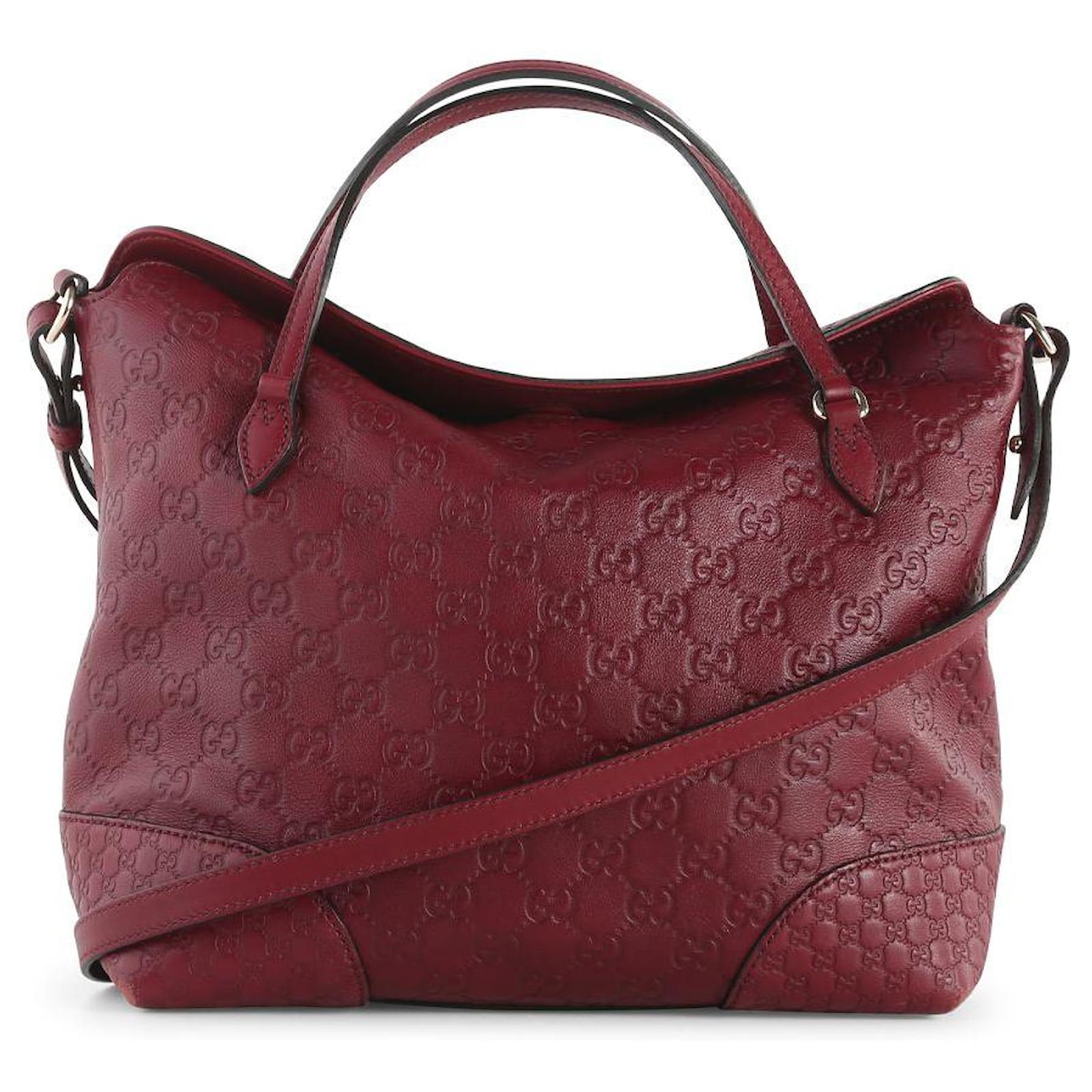 Gucci Rouge Guccisima Cuir Bree Convertible Top Tote Bag Bordeaux ref ...