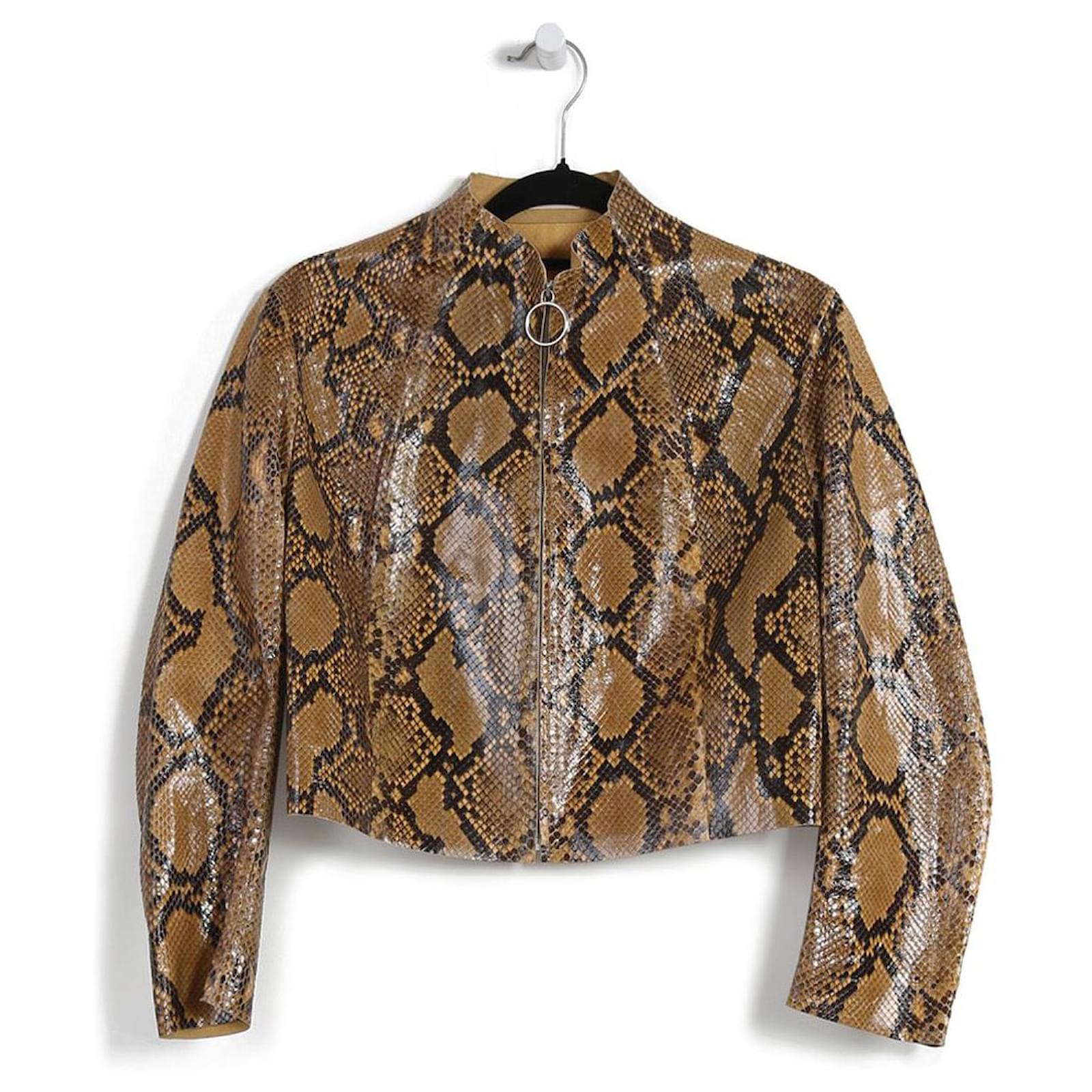 Céline Celine Python Crop Jacket With Long Sleeves Multiple colors ...