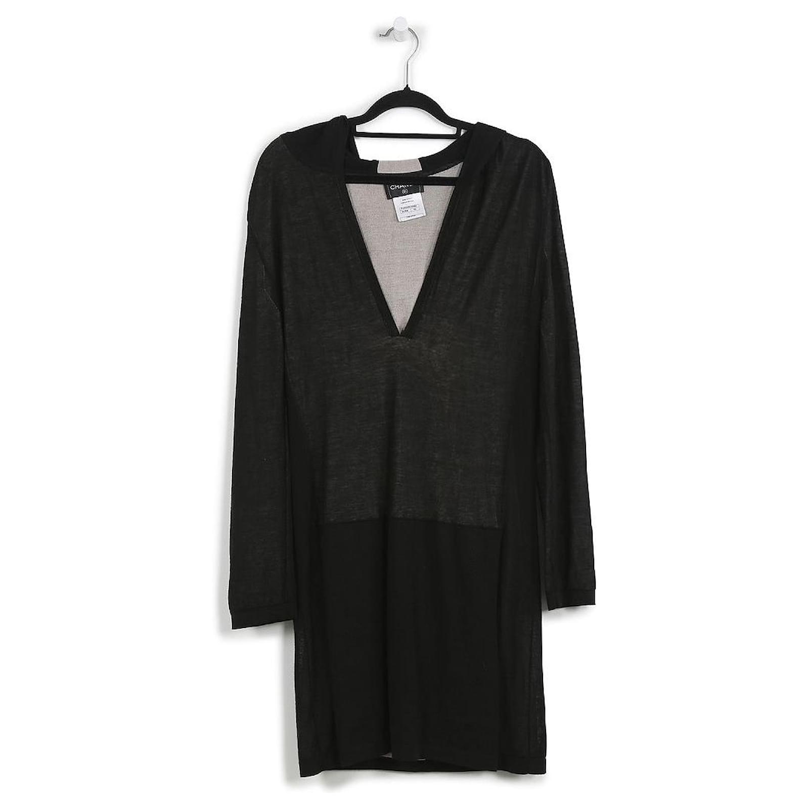 Mini-robe en cachemire noir/beige Chanel Laine ref.787120 - Joli Closet