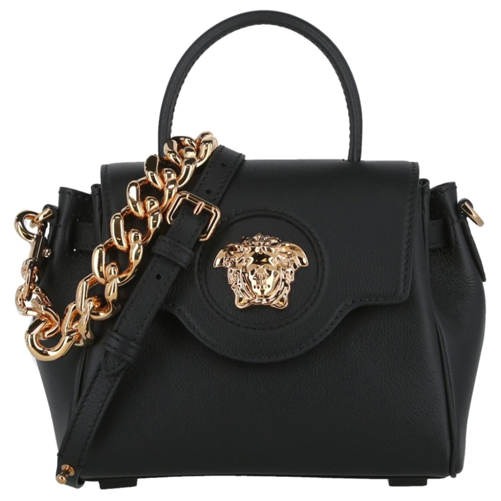 Versace La Medusa Kleine Handtasche Schwarz Leder ref.789930 - Joli Closet