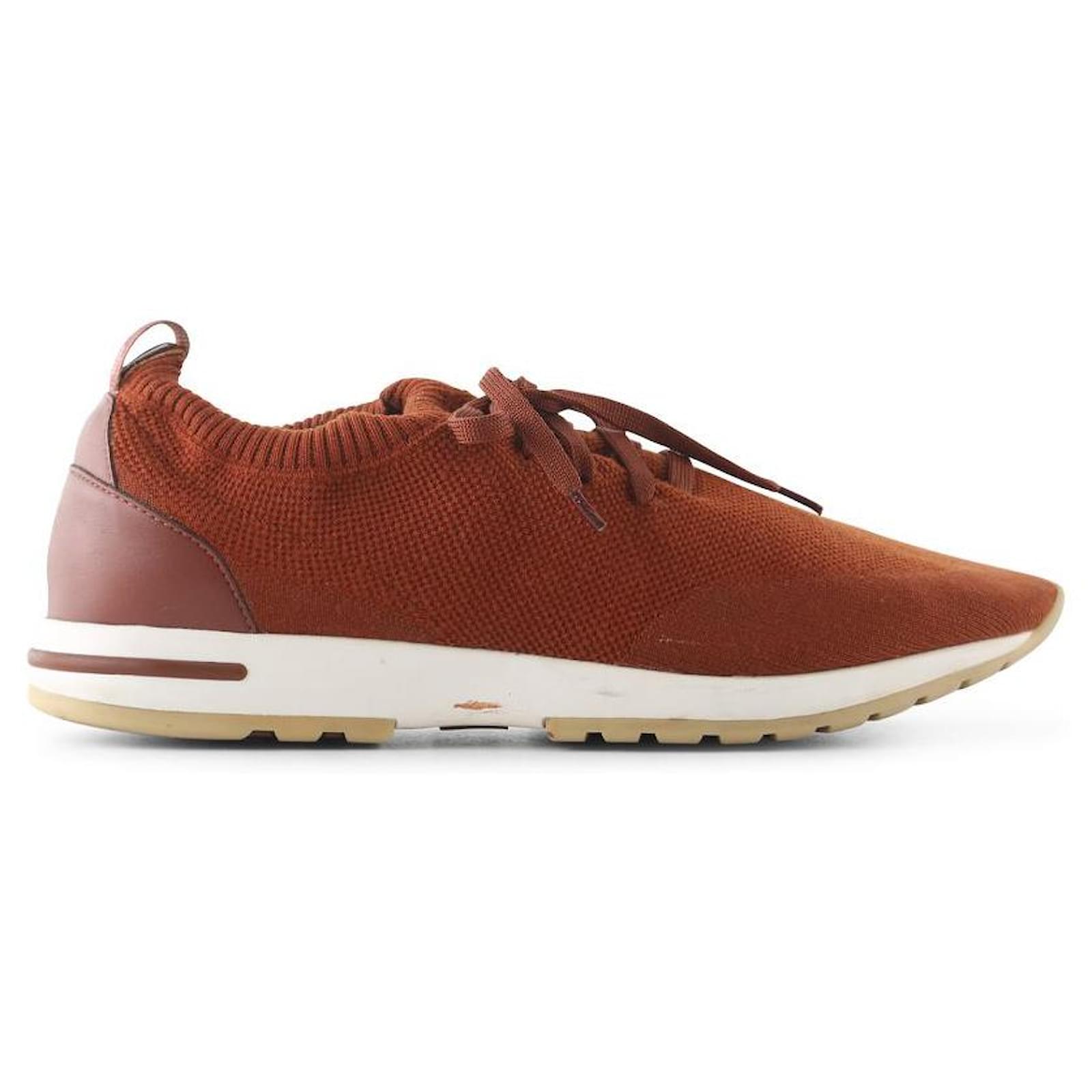 Loro Piana Brown Knit Fabric Flexy Walk Wish Sneakers Synthetic ref ...
