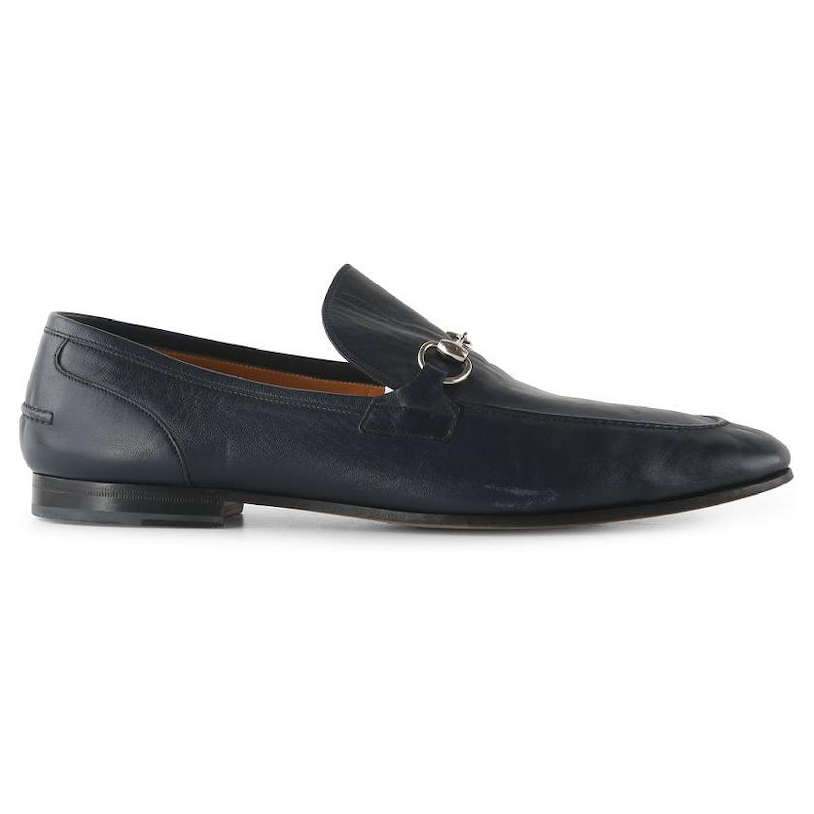 Gucci Mocassins Jordaan en cuir bleu marine ref.790007 - Joli Closet